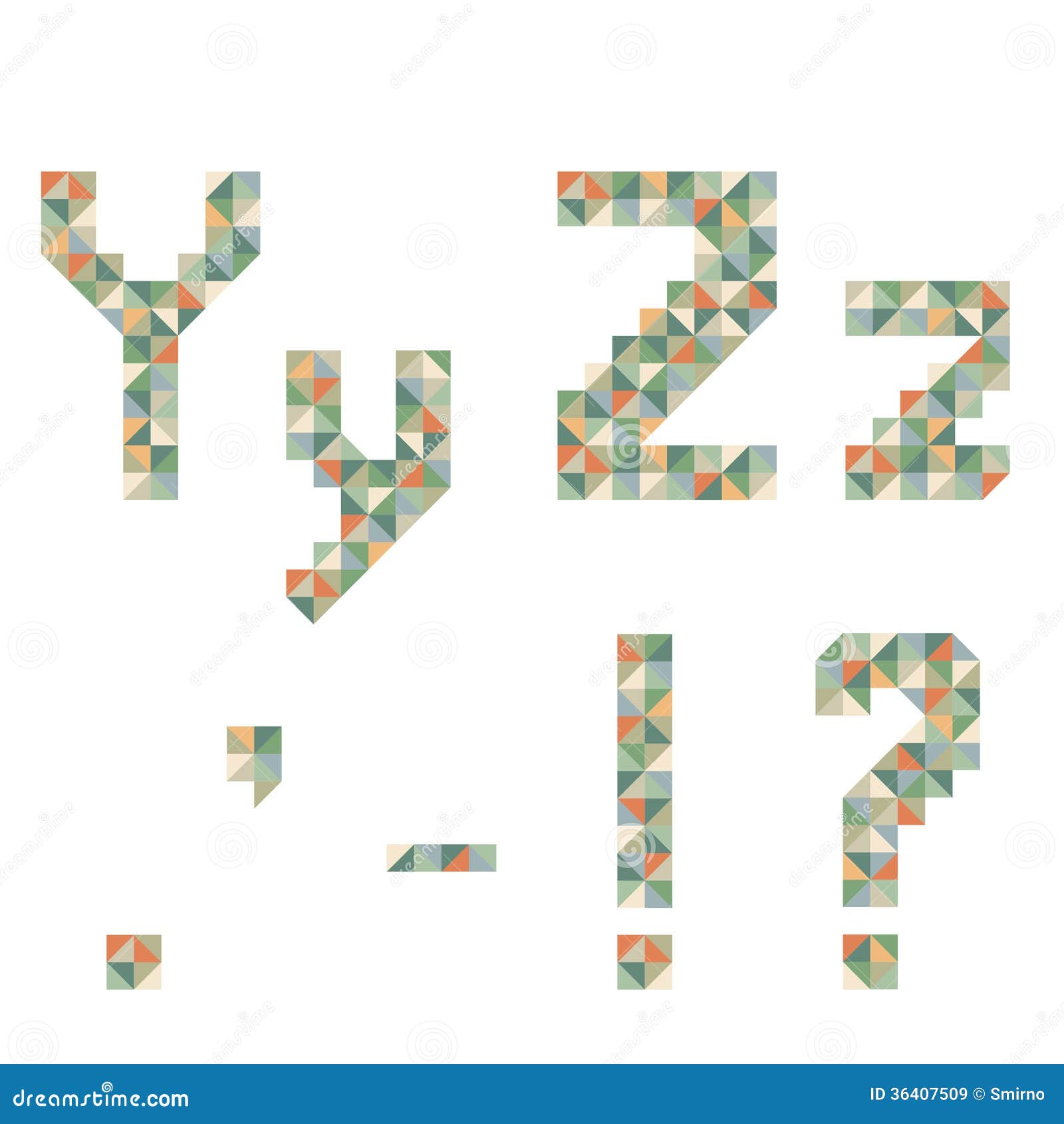 Geometric Style Font, Colorful Vector Letters. Stock Vector ...