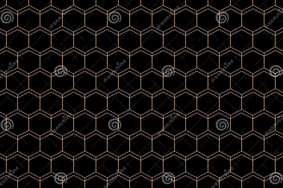 Geometric Style Hexagon Shape Pattern on Dark Background Stock Vector ...