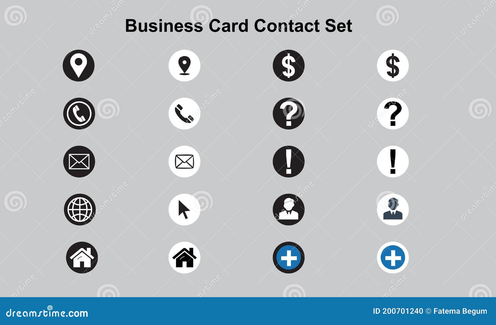 Business Card Icons Set for Designer. Symbol Set Vector Editorial Image ...