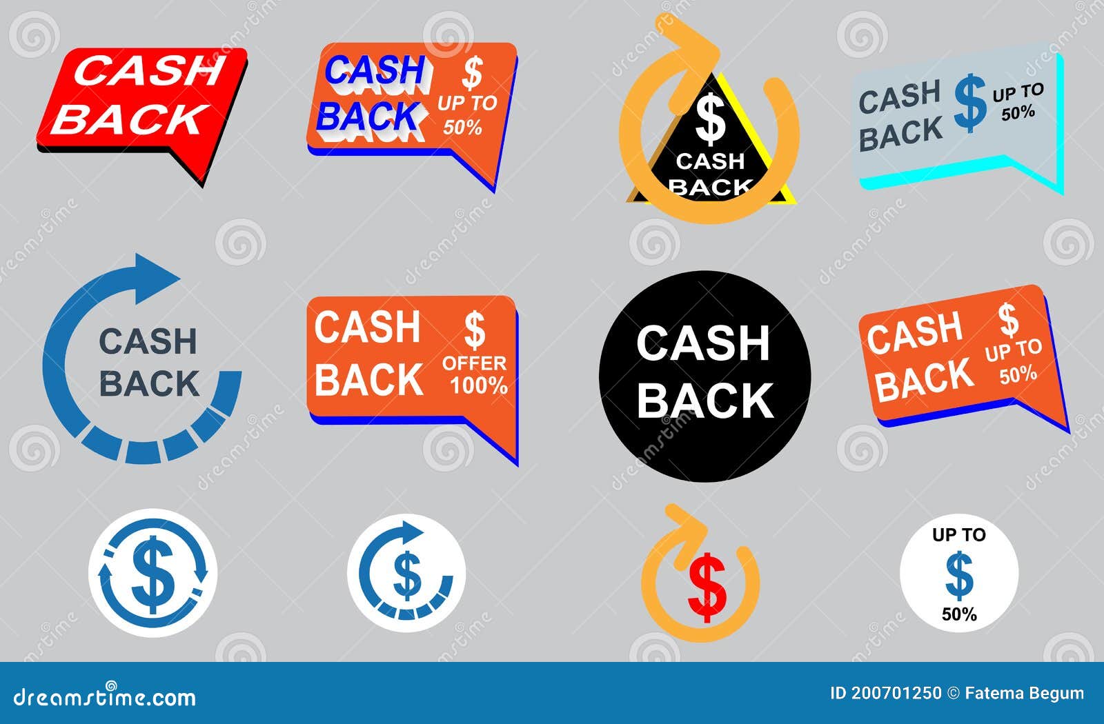 Cash Back Vector Template, Sale Tag, Up To 50 , Offer 100 Vector ...
