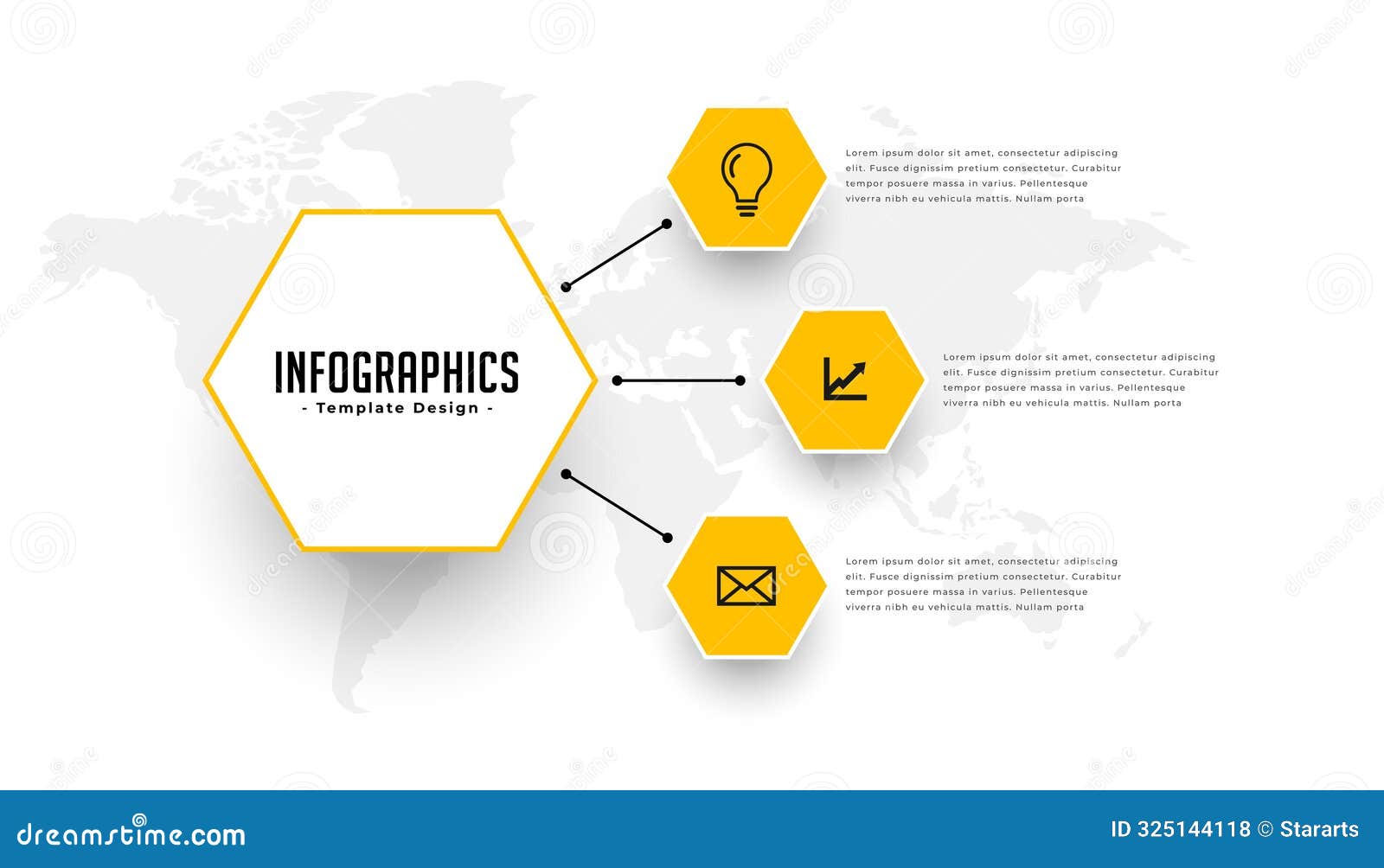Geometric Style 3 Step Infographic Sequence Chart Template Design Stock ...