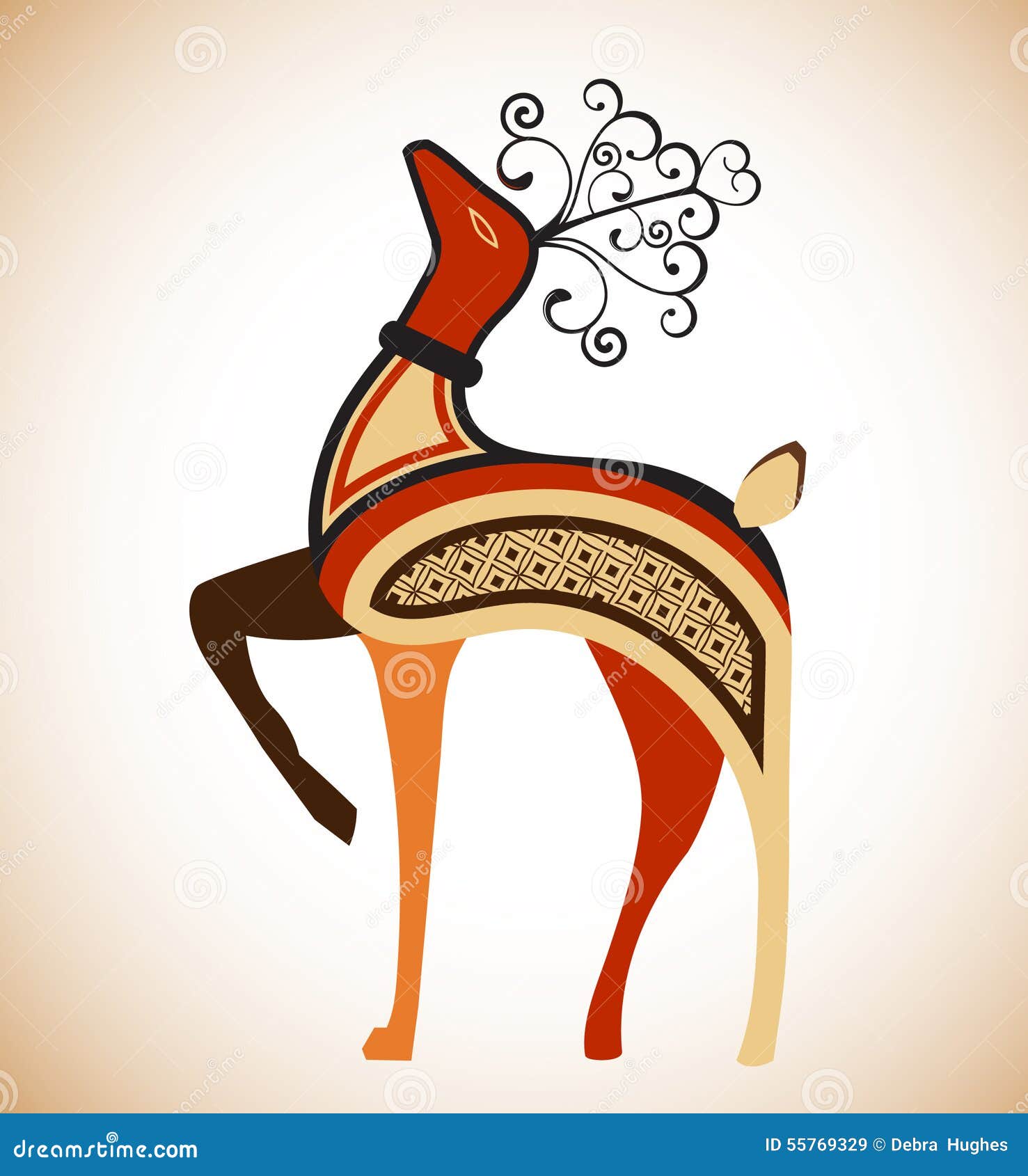 Stylized Deer Head Silhouette With Triangles Vector Illustration ...