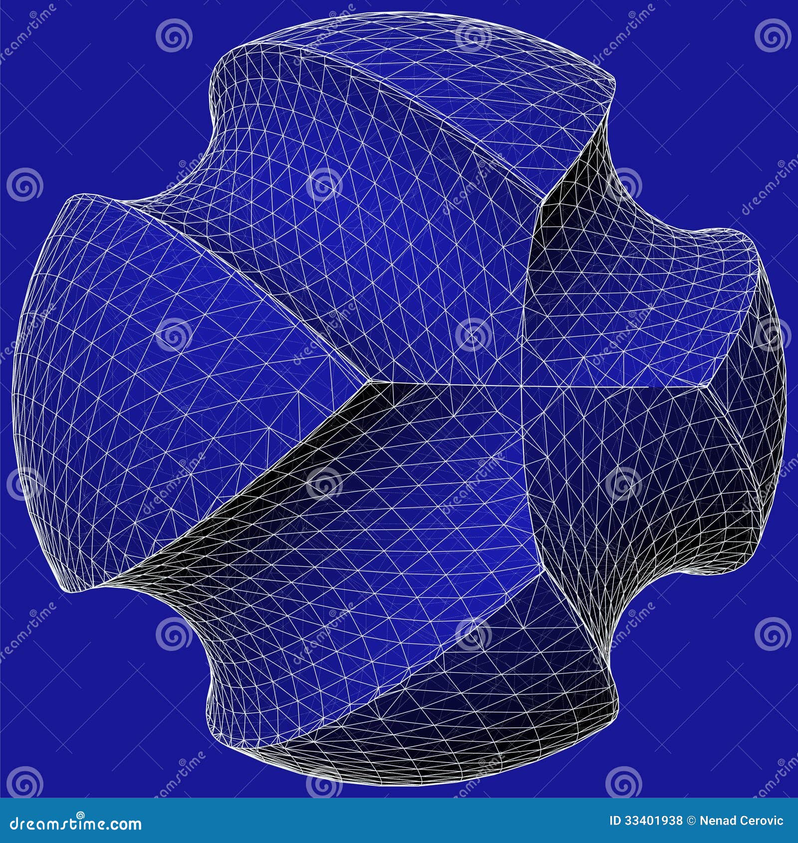 Geometric Subtraction of Blue Sphere and Two Torus Vector Stock Vector ...