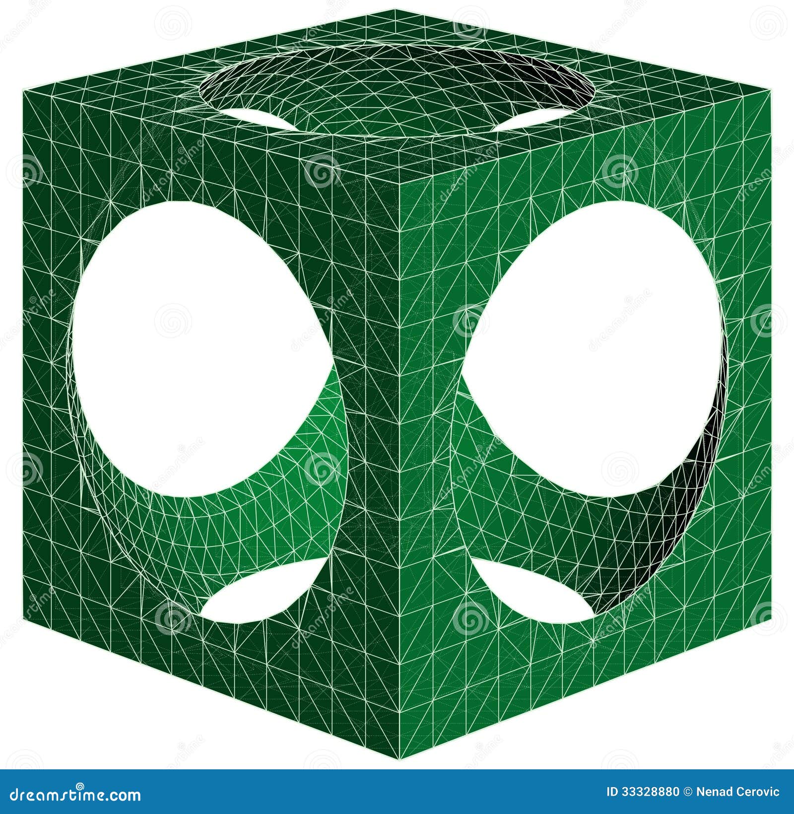 Geometric Subtraction of Cube and Sphere Vector Stock Vector ...