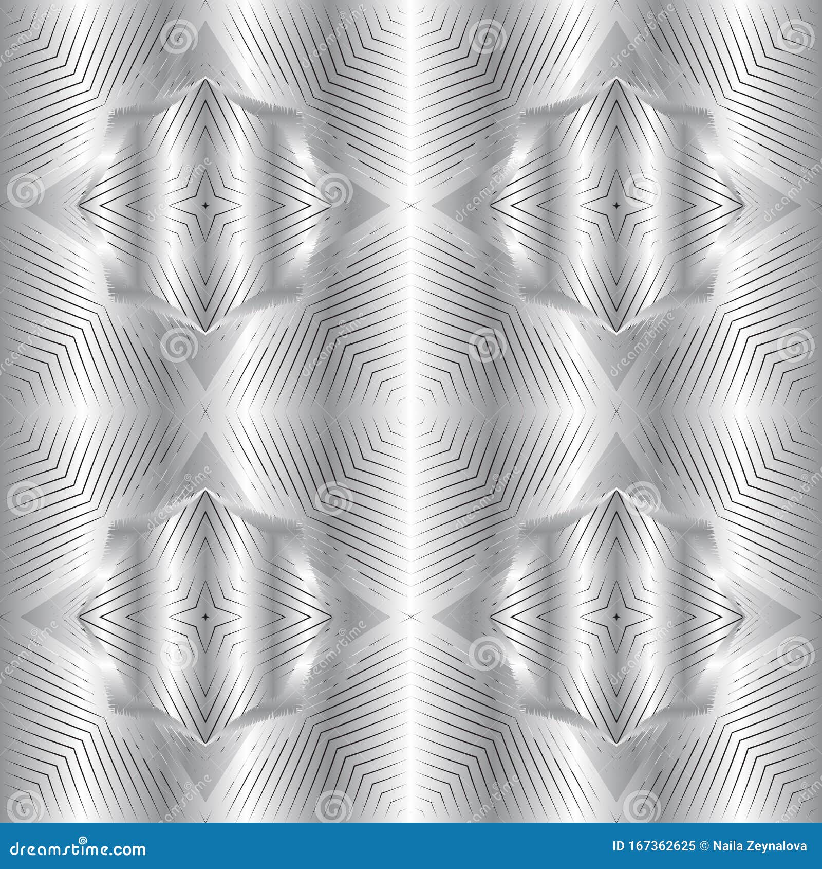 Geometric Surface Silver Vector Seamless Pattern. Drapery Textured ...