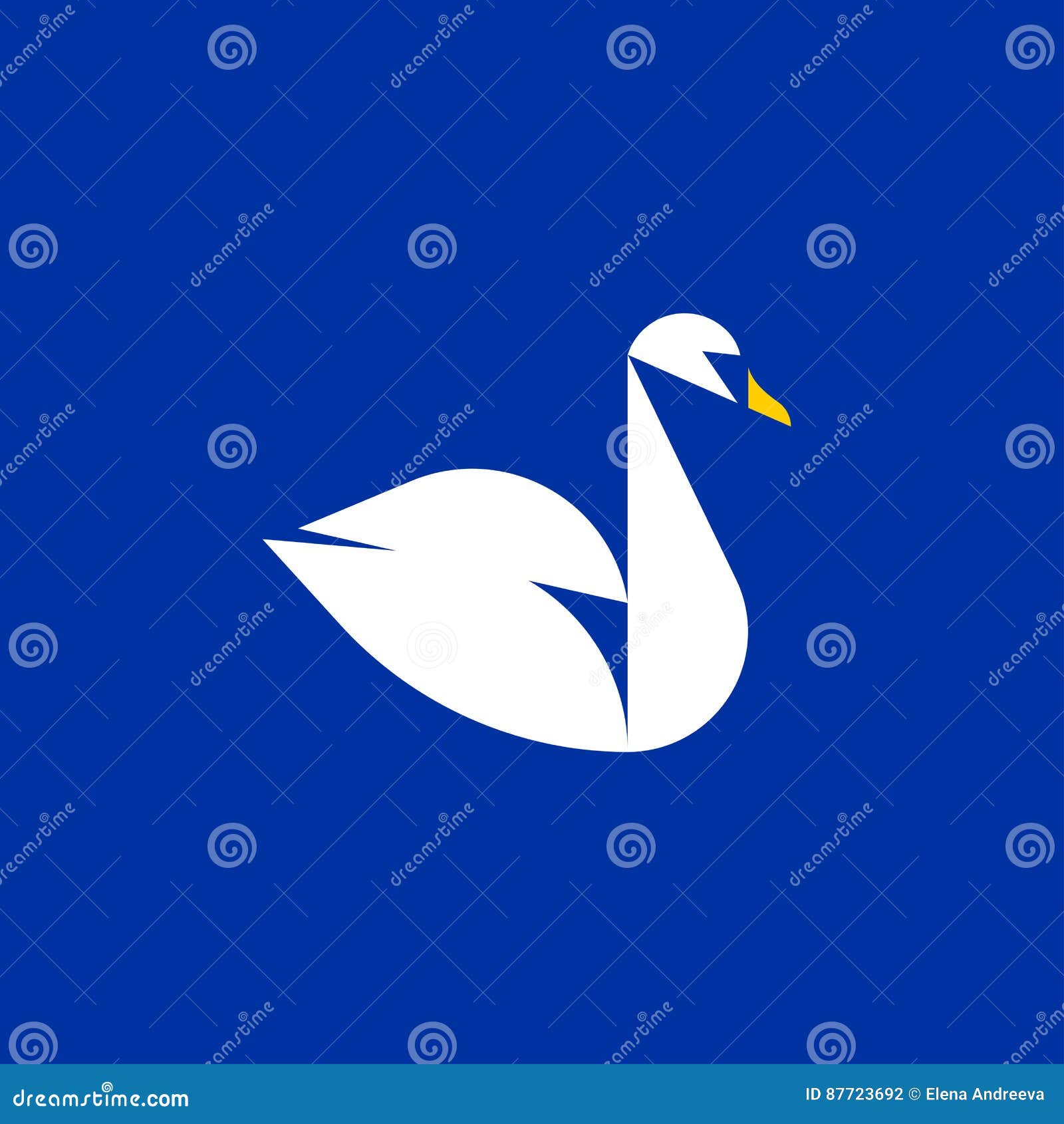 Geometric Swan Flat Style Vector Logo Template Stock Vector ...