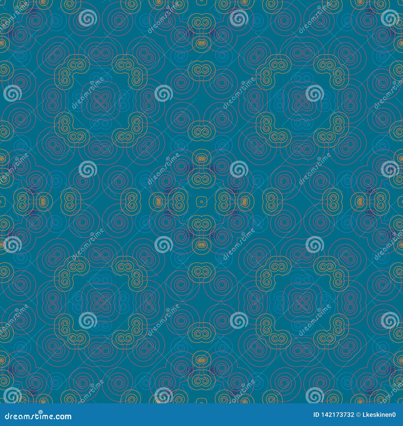 Geometric Swirls Intricate Seamless Pattern Stock Vector - Illustration ...