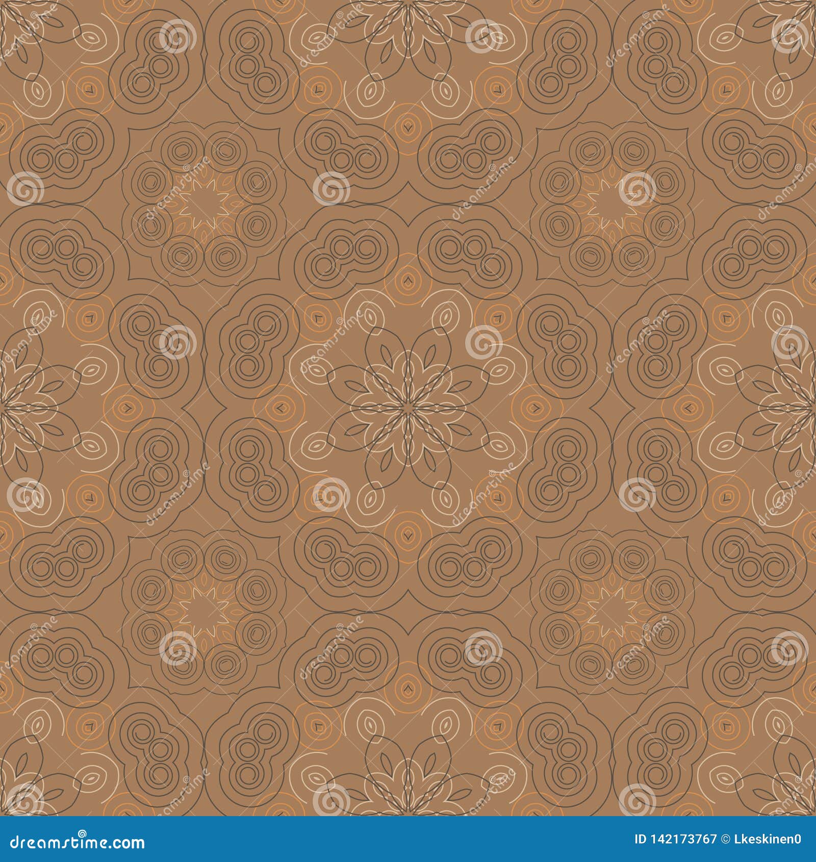 Geometric Swirls Intricate Seamless Pattern Stock Vector - Illustration ...