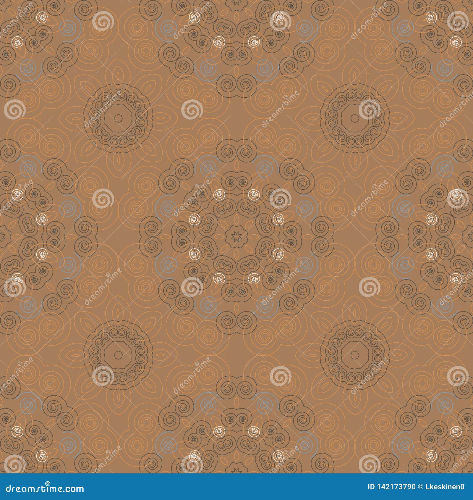 Geometric Swirls Intricate Seamless Pattern Stock Vector - Illustration ...