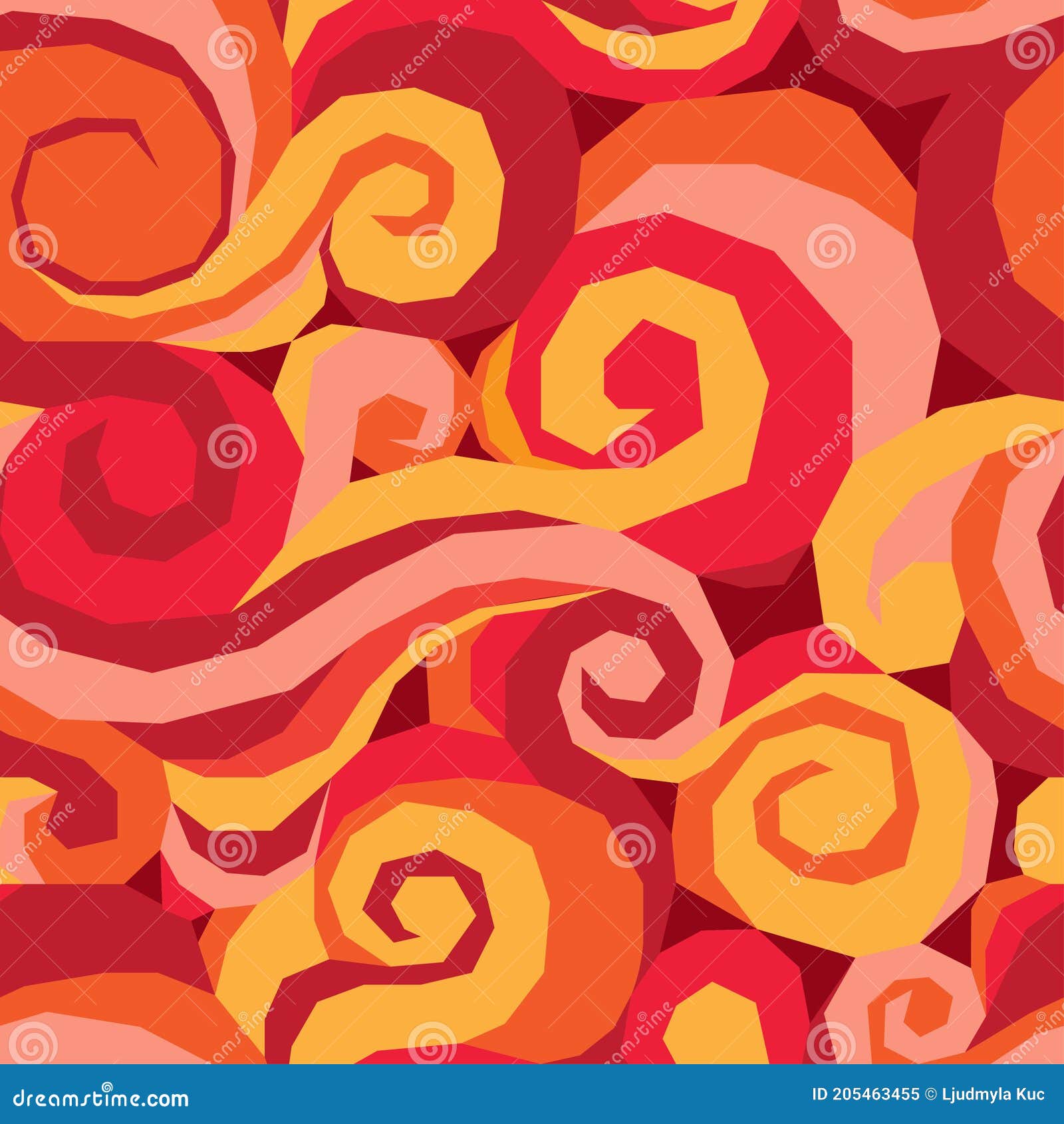 Geometric Swirls Seamless Pattern Stock Vector - Illustration of ...