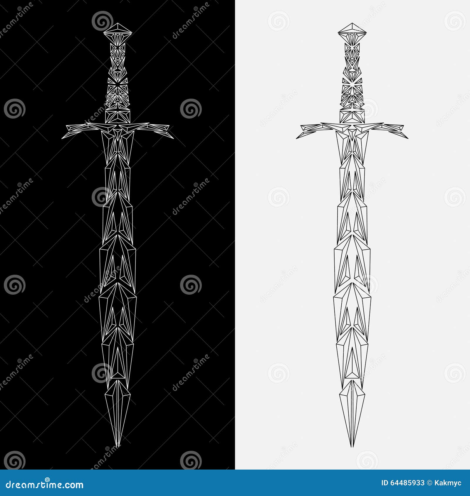 Geometric sword stock vector. Illustration of abstract - 64485933