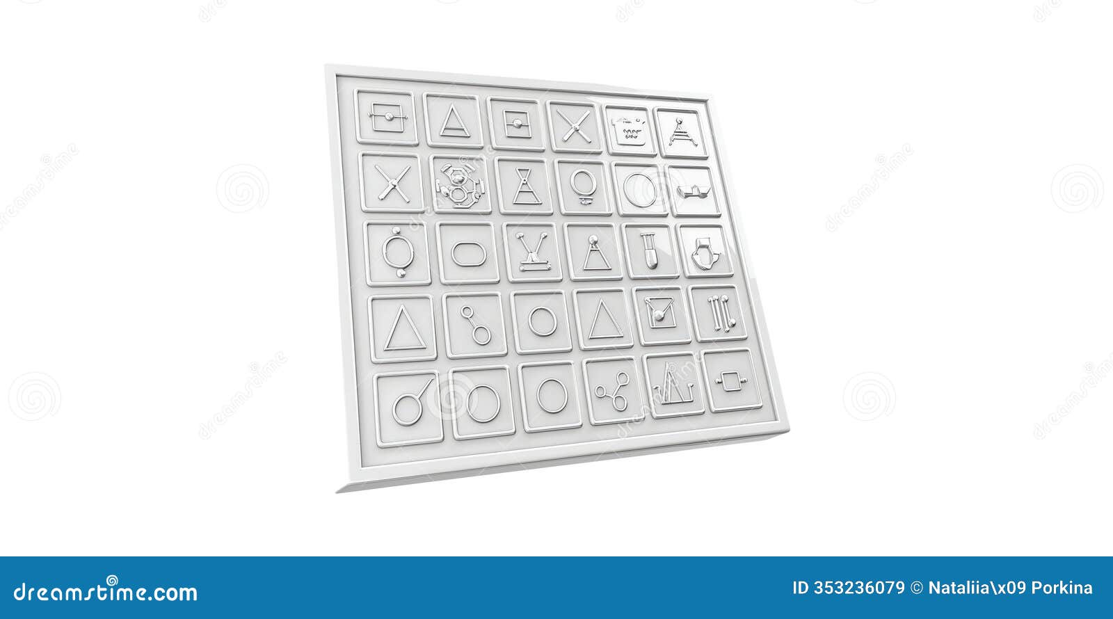 Geometric Symbols Grid Isolated on Transparent Background Stock ...