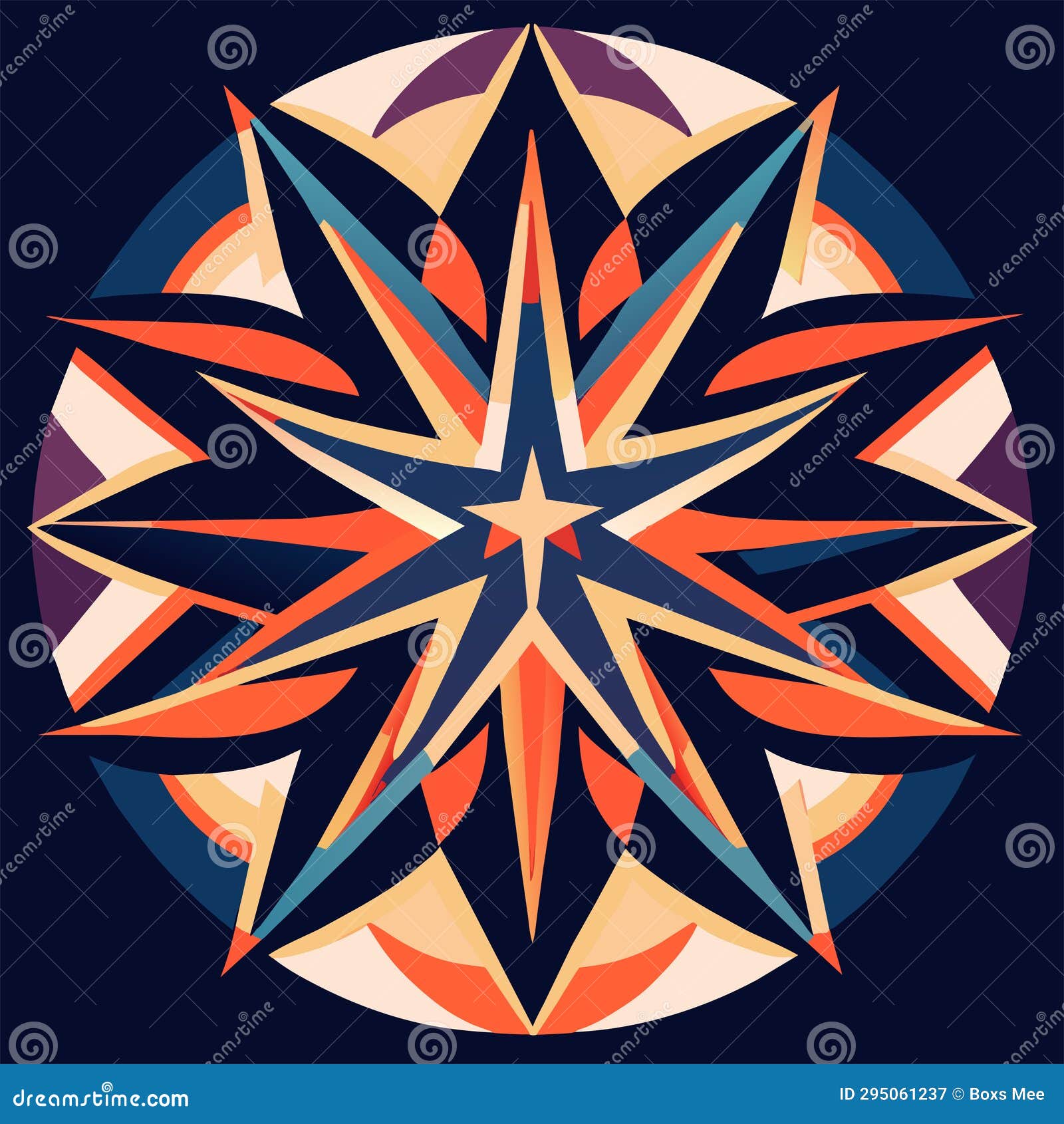 Geometric Symmetrical Pattern in the Shape of a Star. Vector ...
