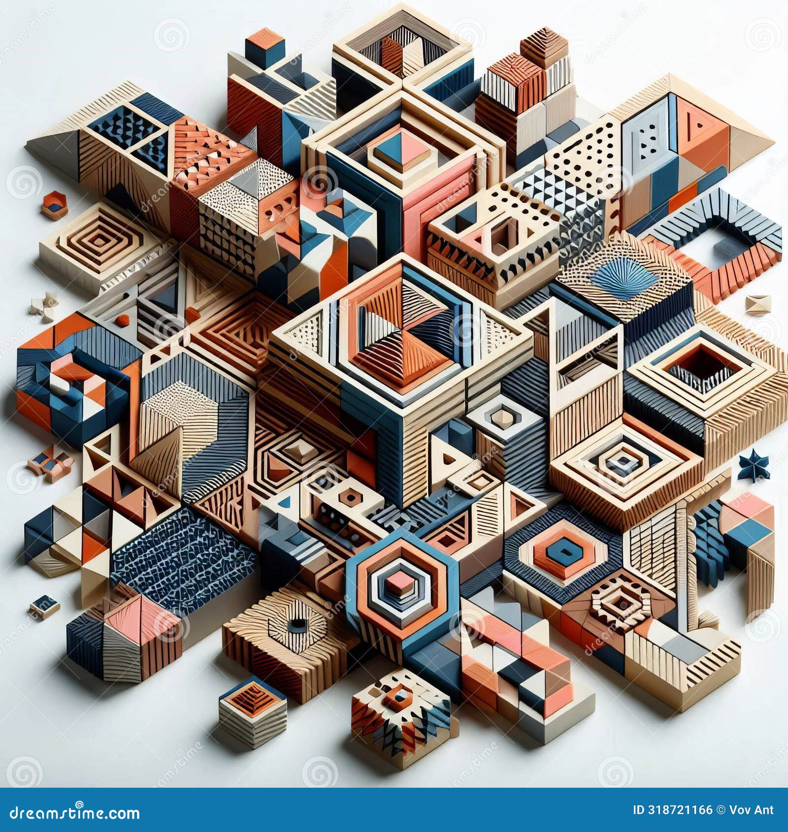 Geometric Symmetrical Shapes Such As Triangles, Squares, Andhex Stock ...