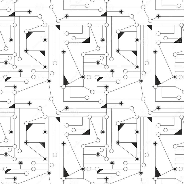 Geometric Techno Pattern. Seamless Background. - Vector Stock Vector ...