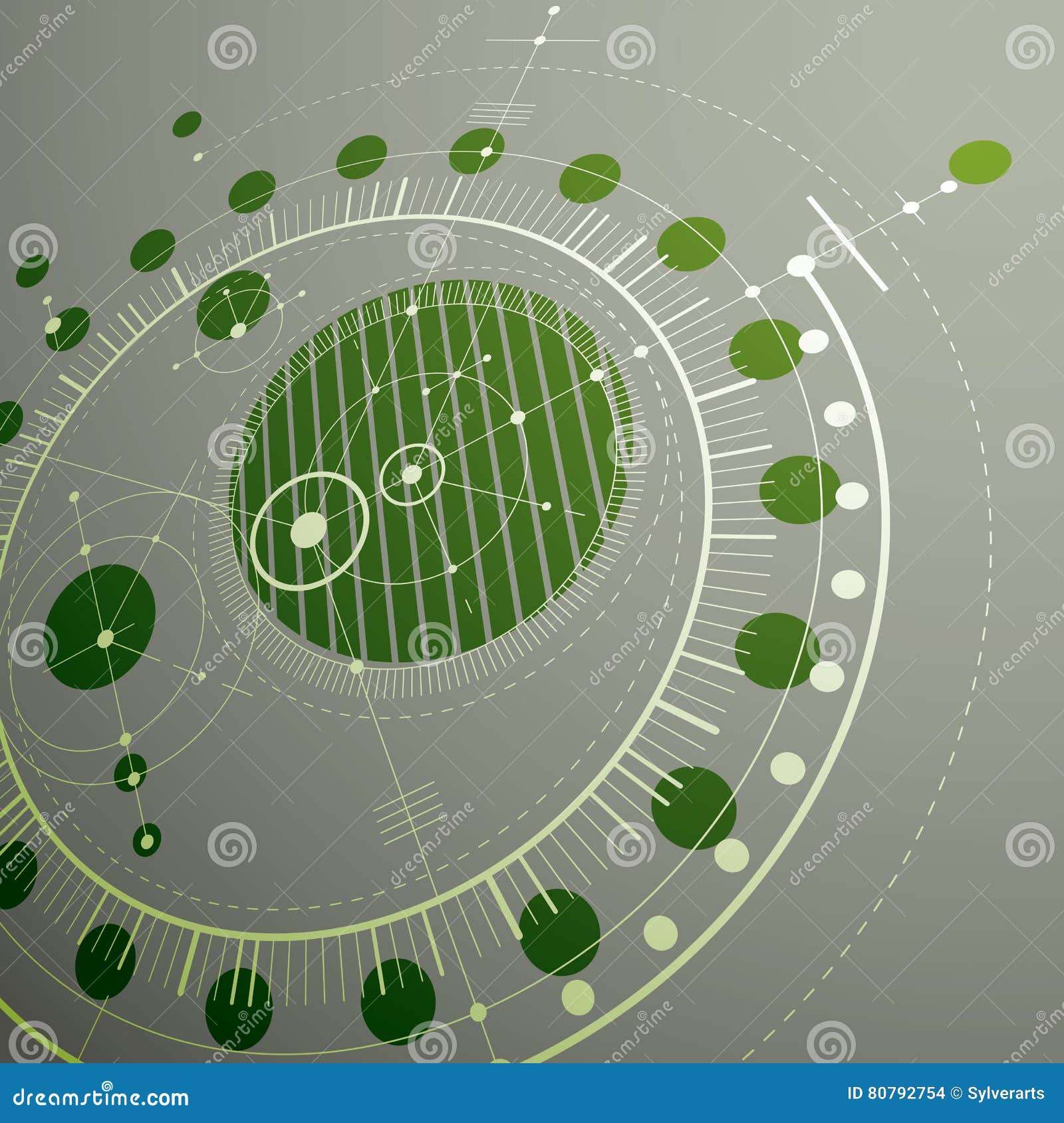 Geometric Technology 3d Vector Drawing, Green Technical Wallpaper ...