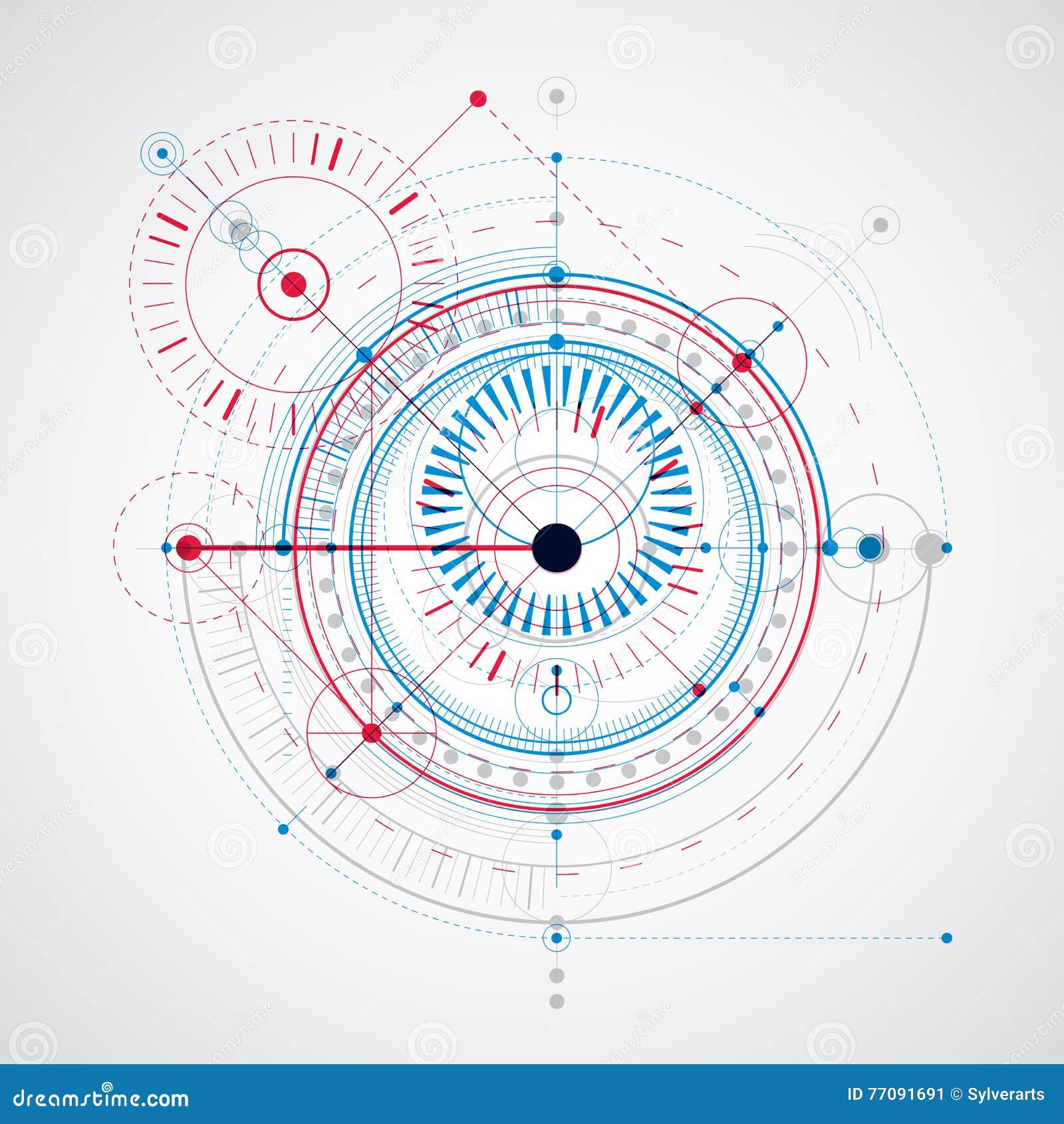 Geometric Technology Drawing, Technical Wallpaper. Abstra Stock ...