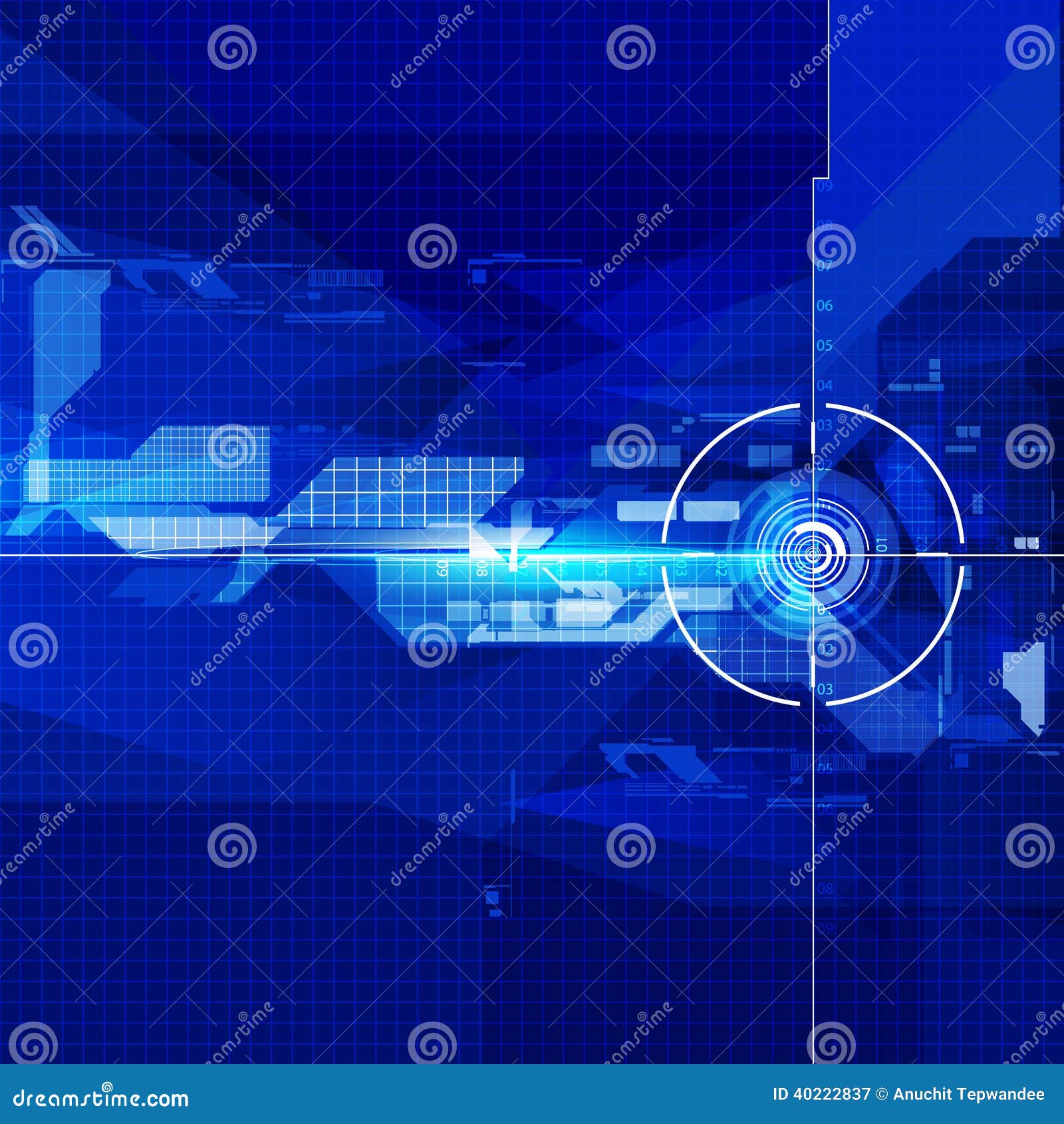 Geometric Technology Focus Abstract Blue Colour Background Stock Vector ...