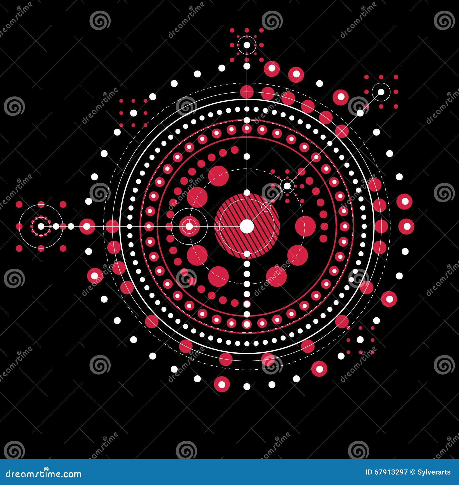 Geometric Technology Red Vector Drawing, Technical Wallpaper. Ab Stock ...