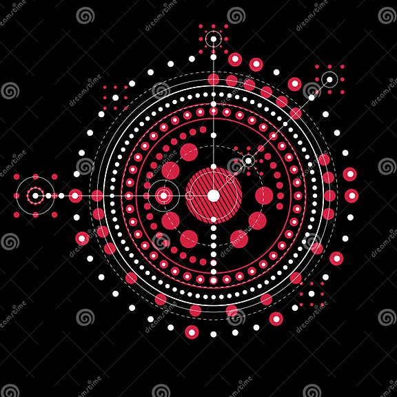 Geometric Technology Red Vector Drawing, Technical Wallpaper. Ab Stock ...