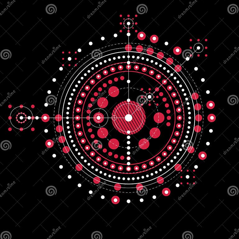 Geometric Technology Red Vector Drawing, Technical Wallpaper. Ab Stock ...