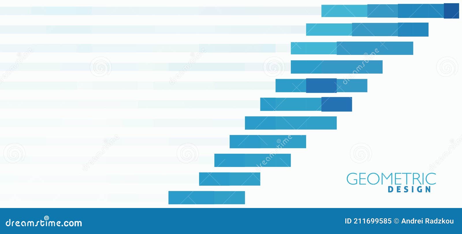 Geometric Template with Blue Stripes. Minimal Graphic Design Stock ...