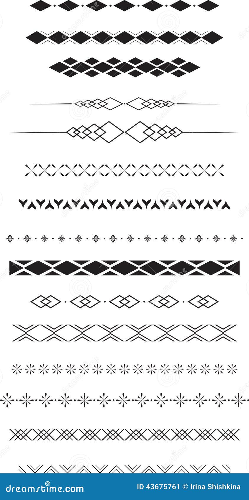 Geometric text dividers stock vector. Illustration of border - 43675761