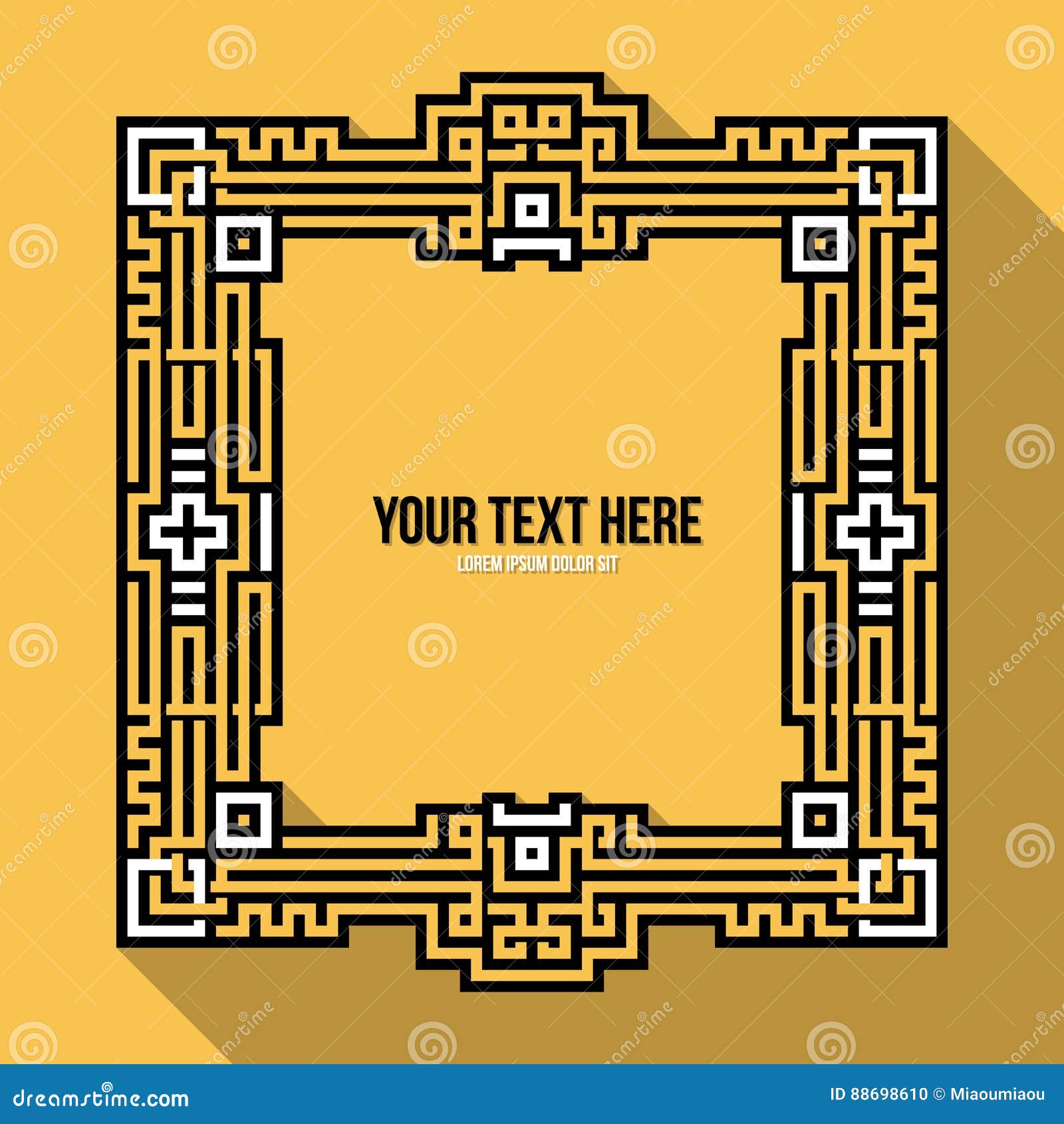 Geometric text frame stock vector. Illustration of design - 88698610