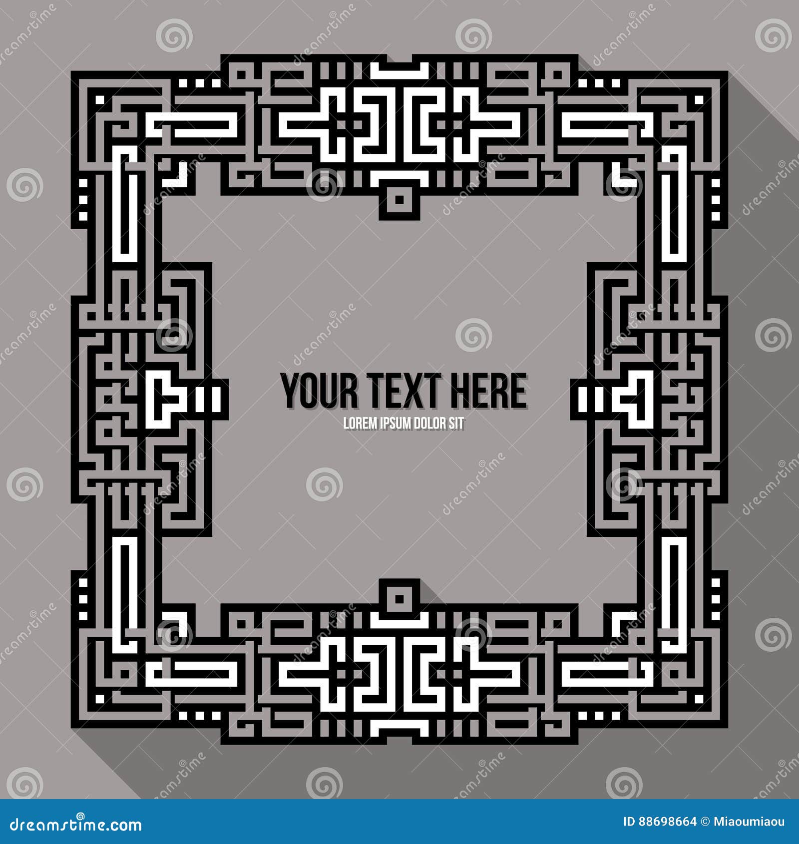 Geometric text frame stock vector. Illustration of ornament - 88698664