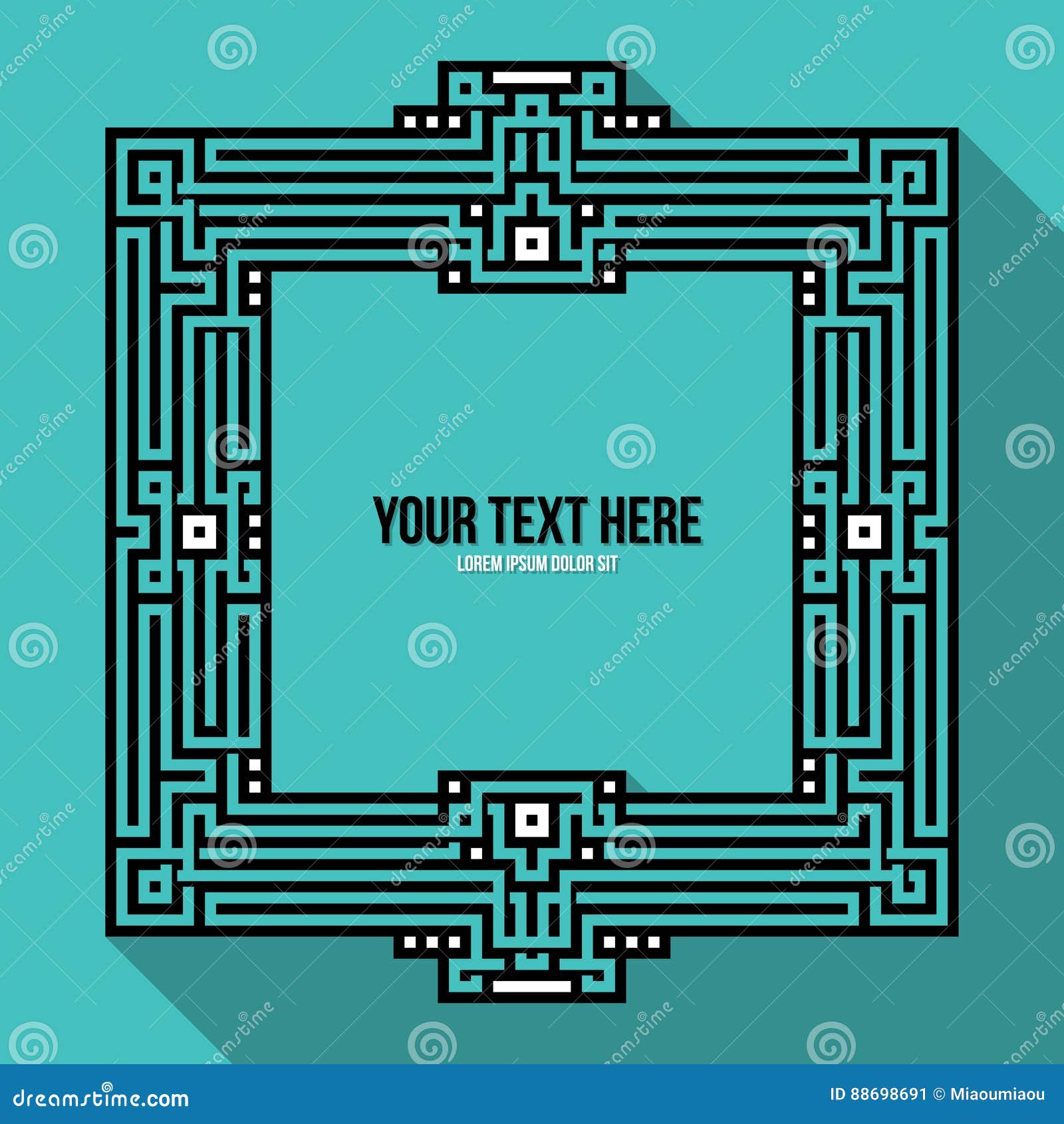 Geometric Text Frame Cartoon Vector | CartoonDealer.com #88698691