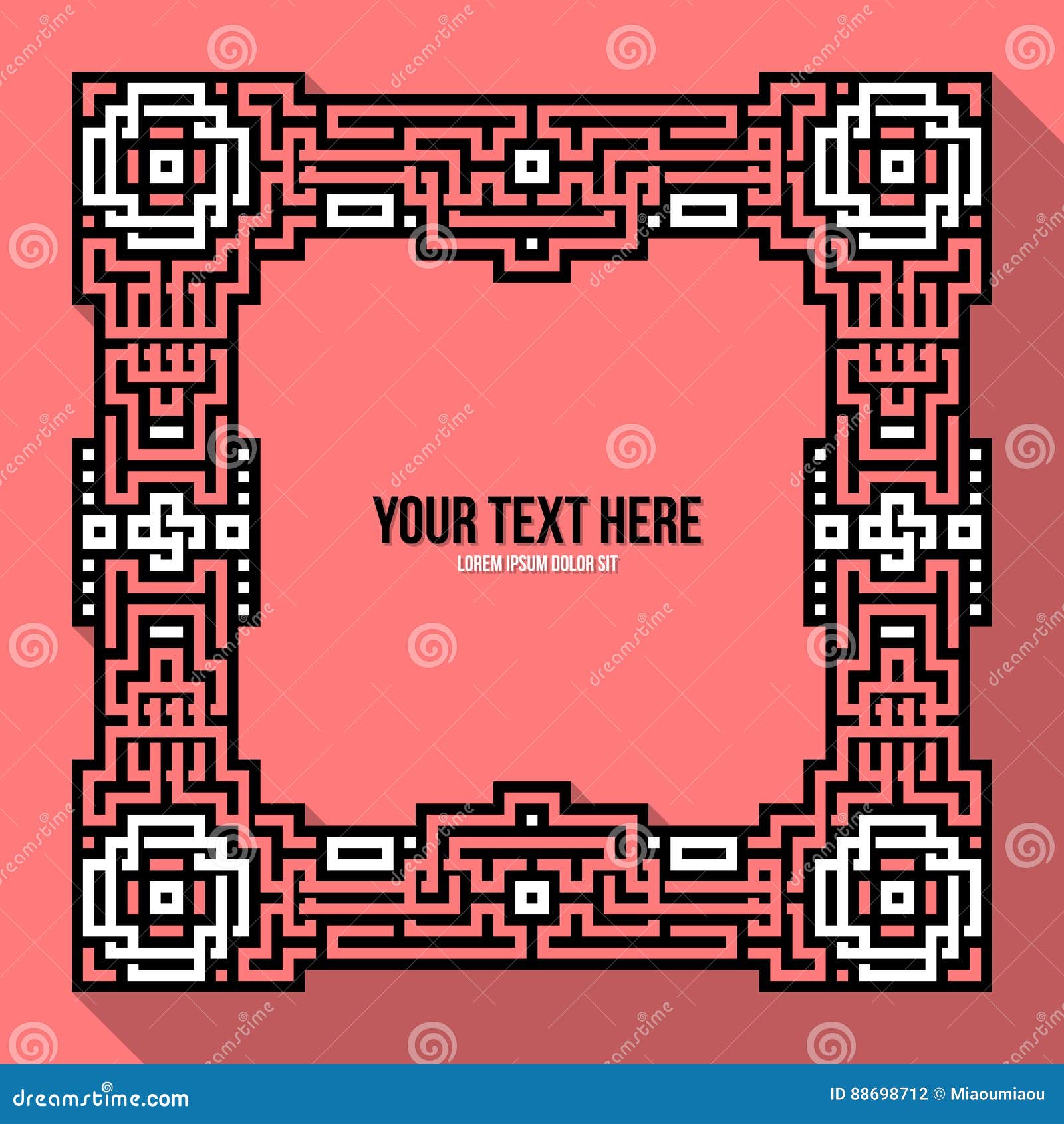 Geometric text frame stock vector. Illustration of design - 88698712