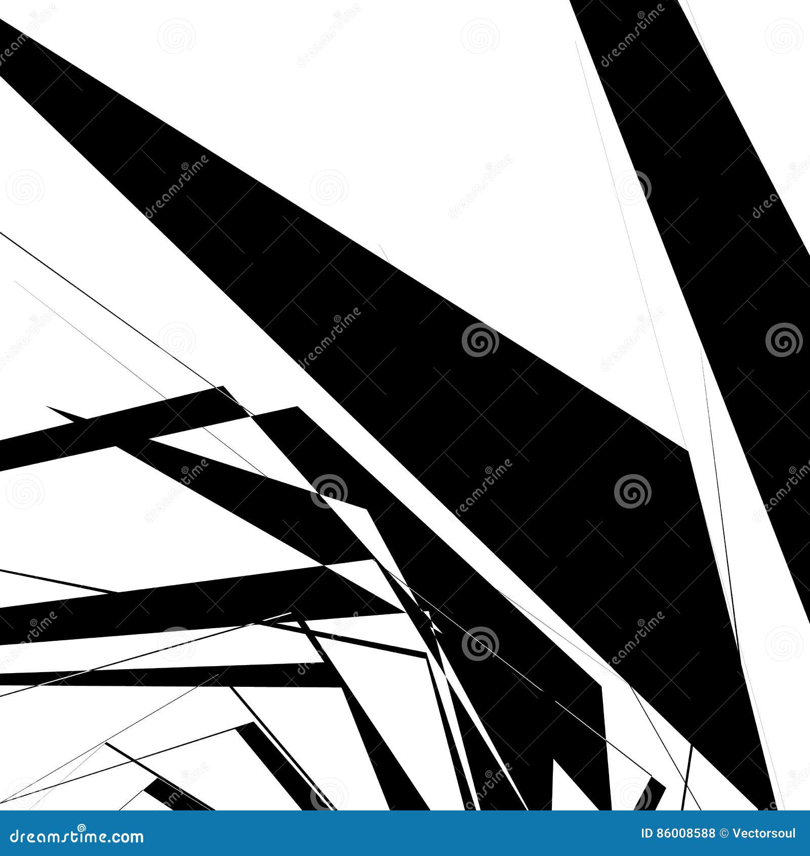 Geometric Texture with Random Angular Shapes. Monochrome Art Stock ...