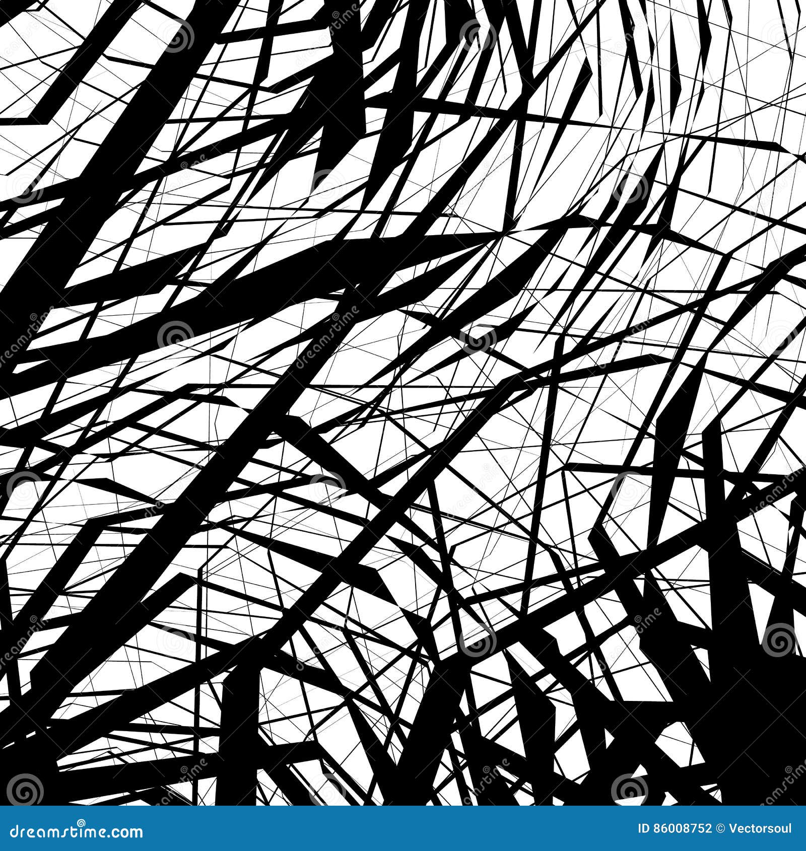 Geometric Texture with Random Angular Shapes. Monochrome Art Stock ...