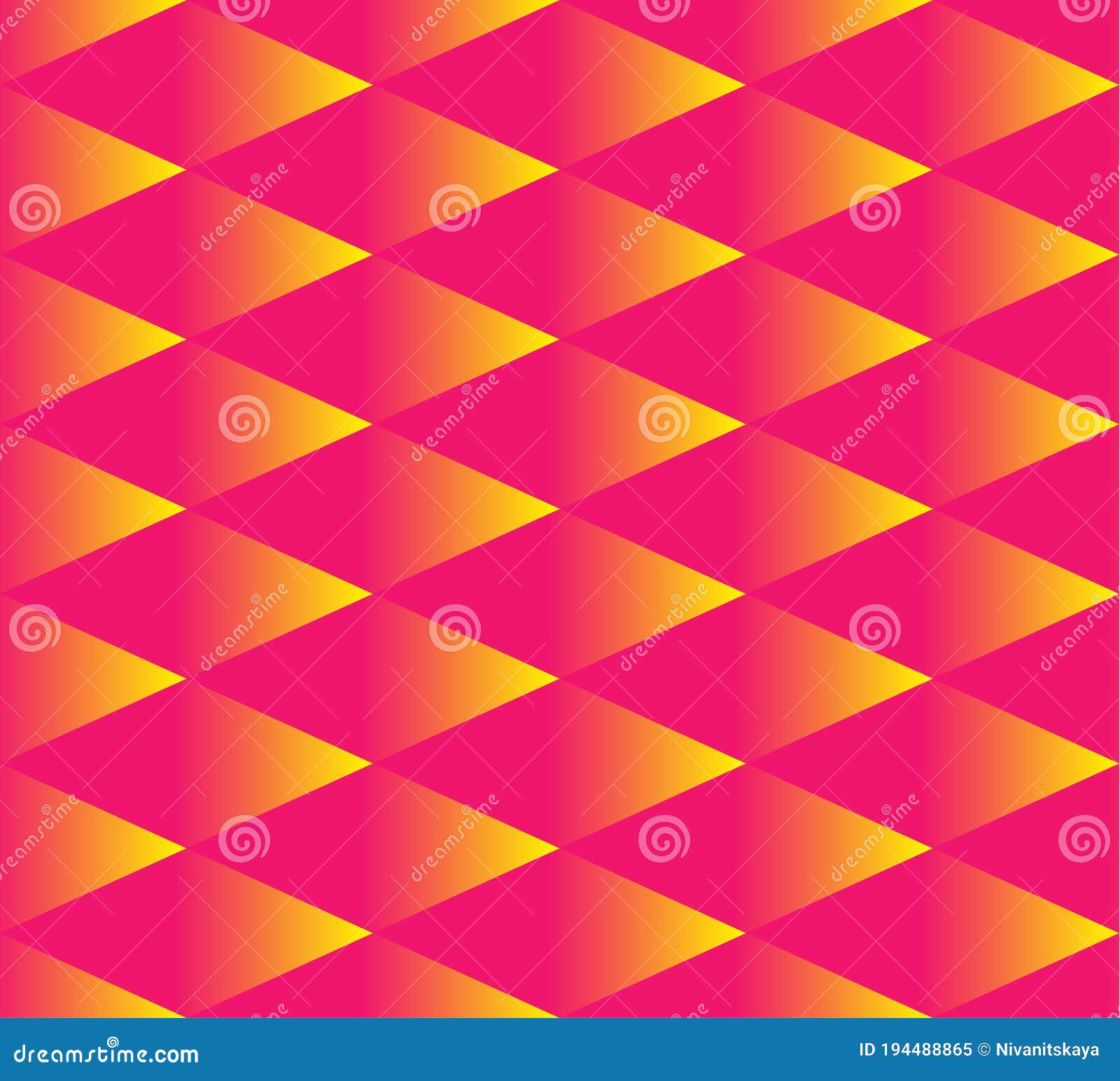 Geometric Texture, Seamless Pattern. Yellow Triangles on Red Background ...