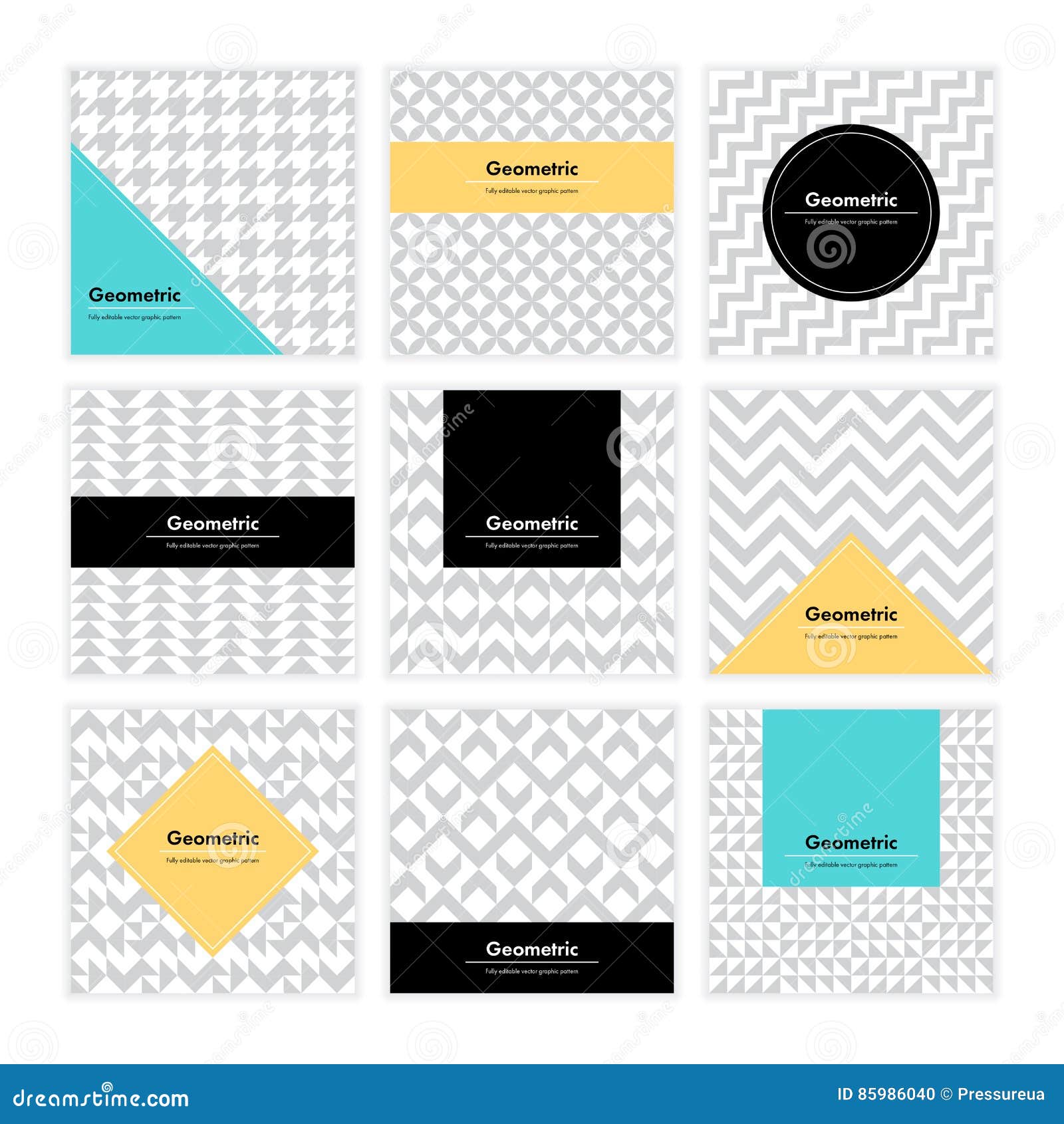 Geometric Texture Set 002 stock vector. Illustration of abstract - 85986040