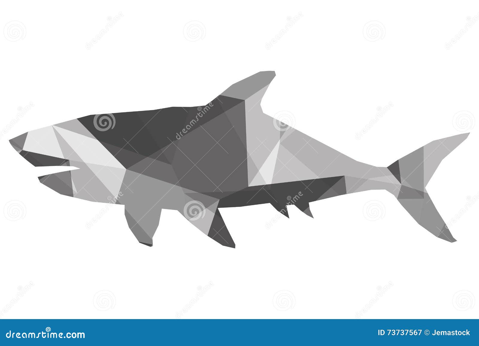 Geometric Texture Shark Silhouette Icon Stock Illustration ...