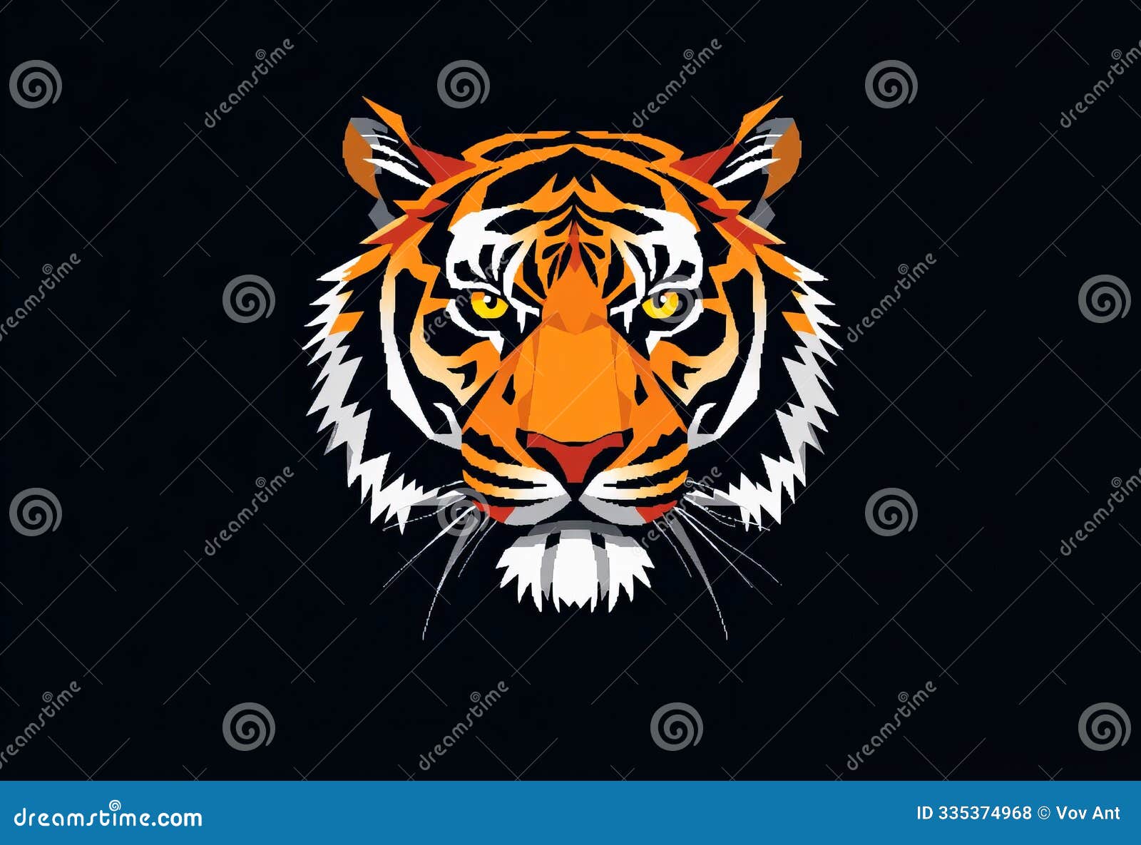 Geometric Tiger Pixel Art a Stylized Pixel Art Representation of Stock ...