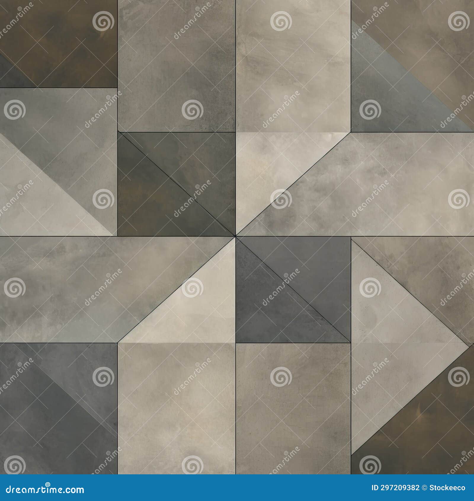 Geometric Industrial Minimalism: Gray and Brown Tile with Realistic ...