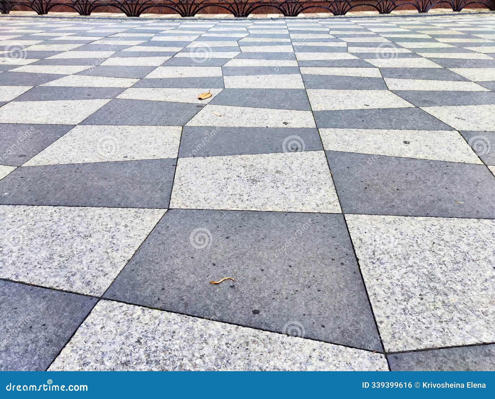 Checkerboard Patterned Pavement with Geometric Designs in an Urban ...