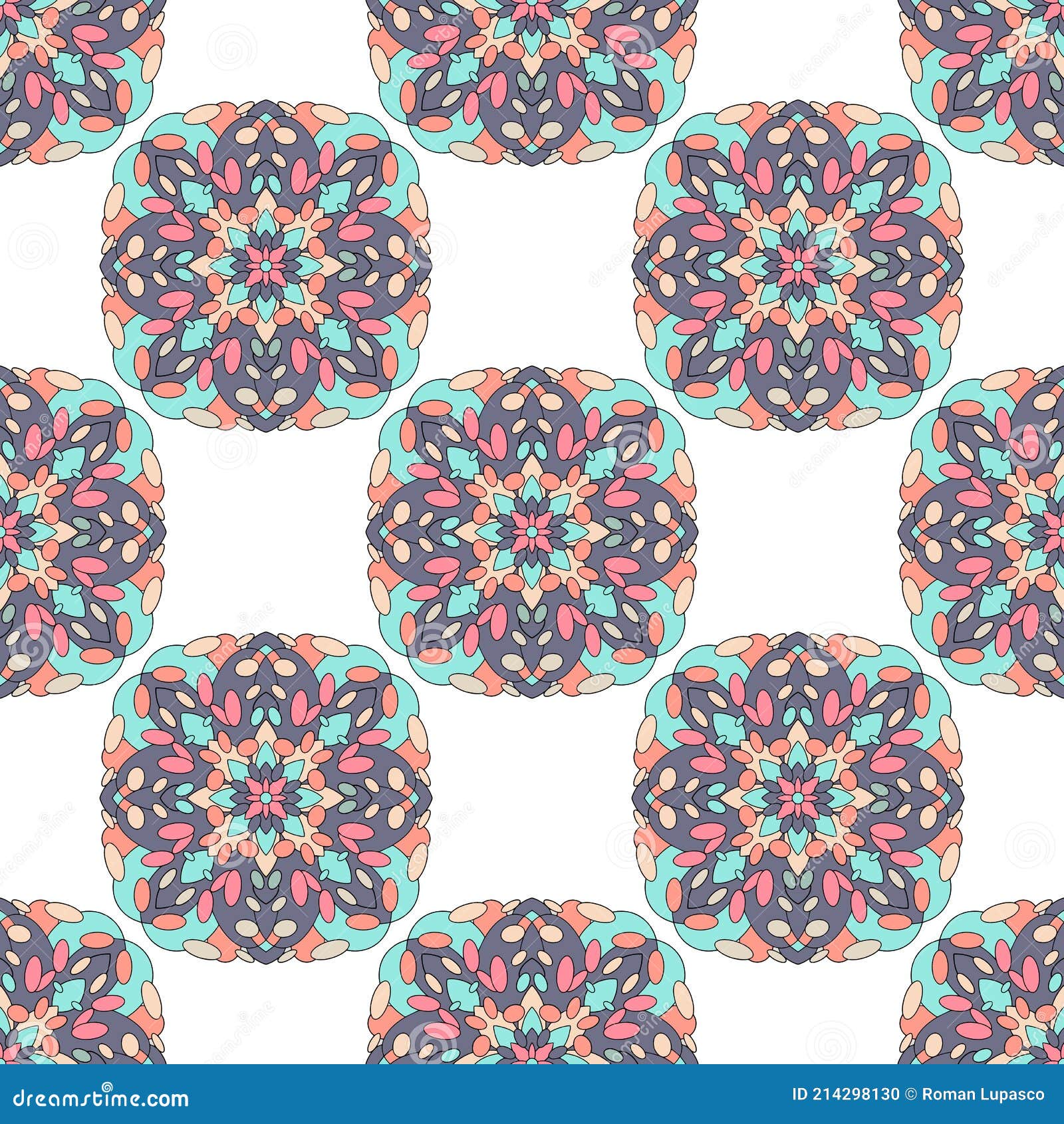 Geometric Traditional Pattern, Outline Hand Drawn Style Stock Vector ...