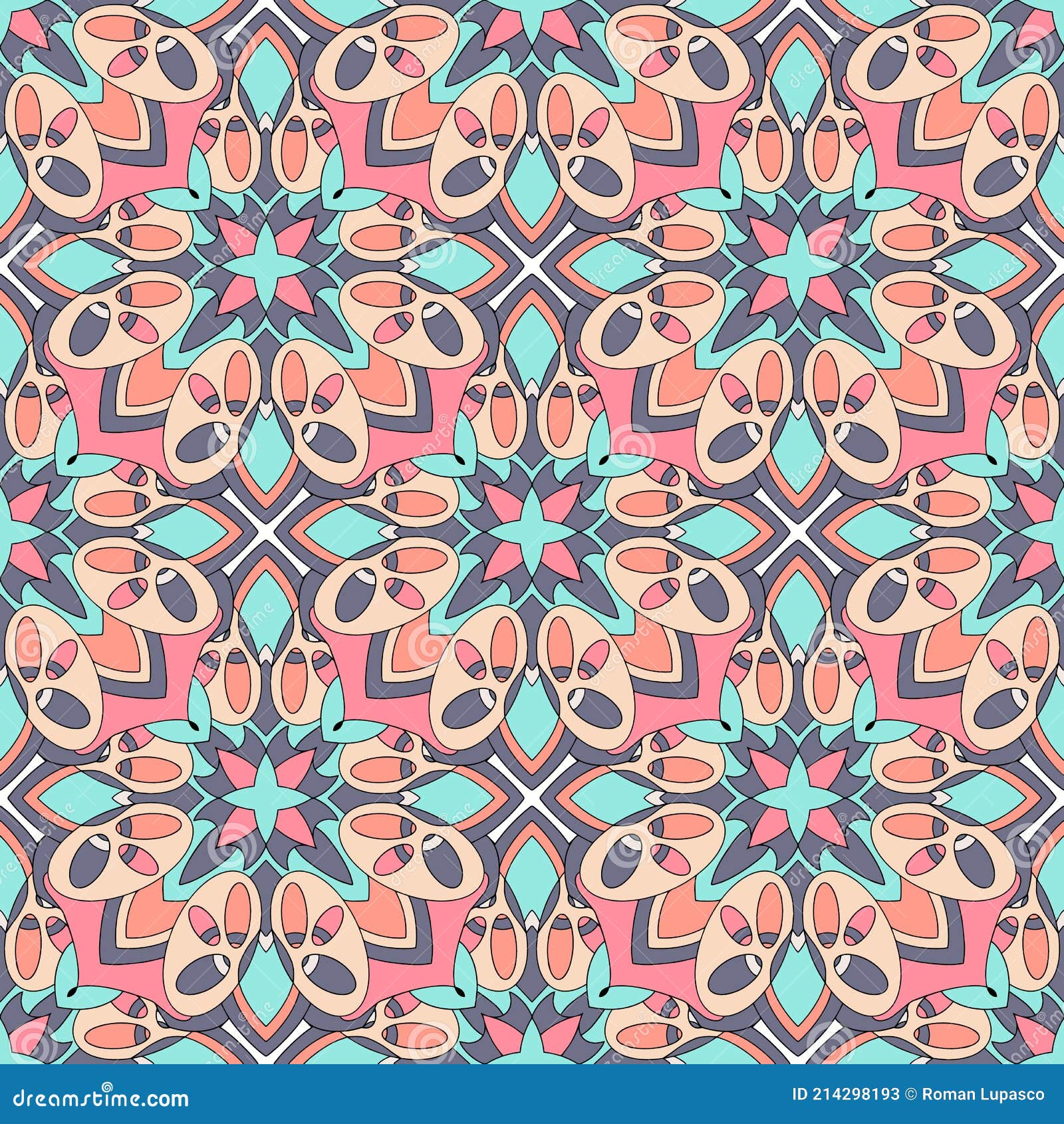 Geometric Traditional Pattern, Outline Hand Drawn Style Stock Vector ...