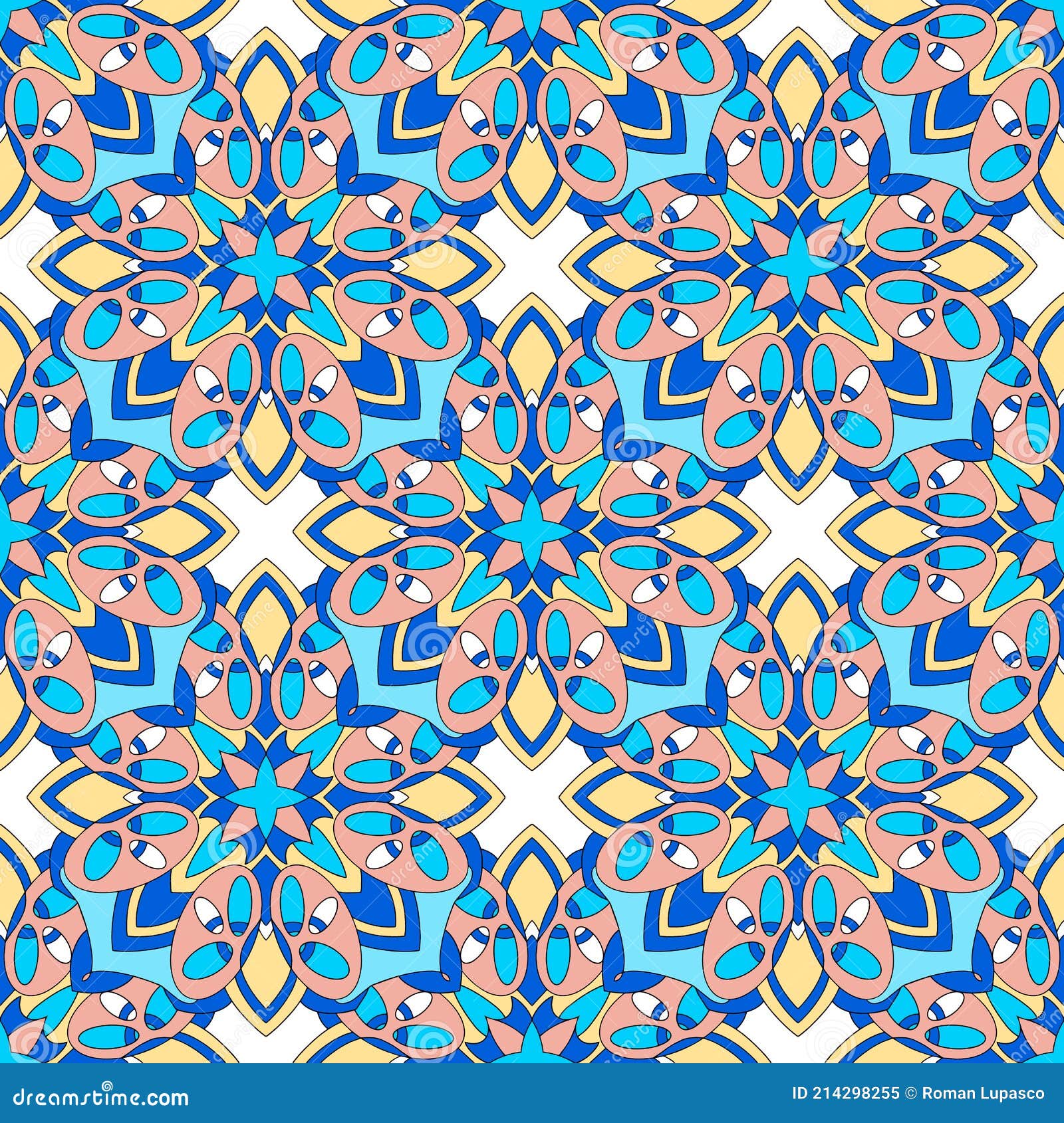 Geometric Traditional Pattern, Outline Hand Drawn Style Stock Vector ...