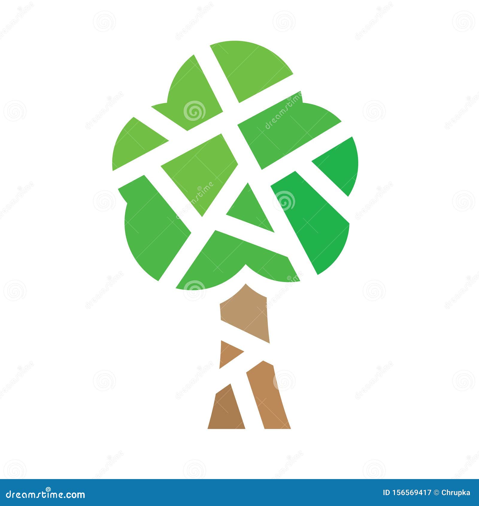 Geometric tree icon stock vector. Illustration of outdoors - 156569417