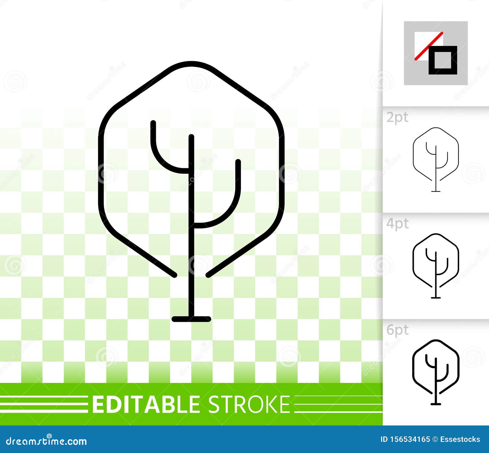 Geometric Oak Tree Simple Black Line Vector Icon Stock Vector ...