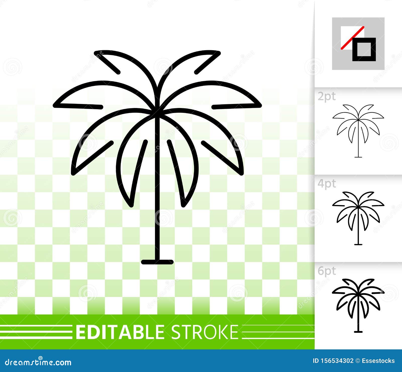 Geometric Palm Tree Simple Black Line Vector Icon Stock Vector ...