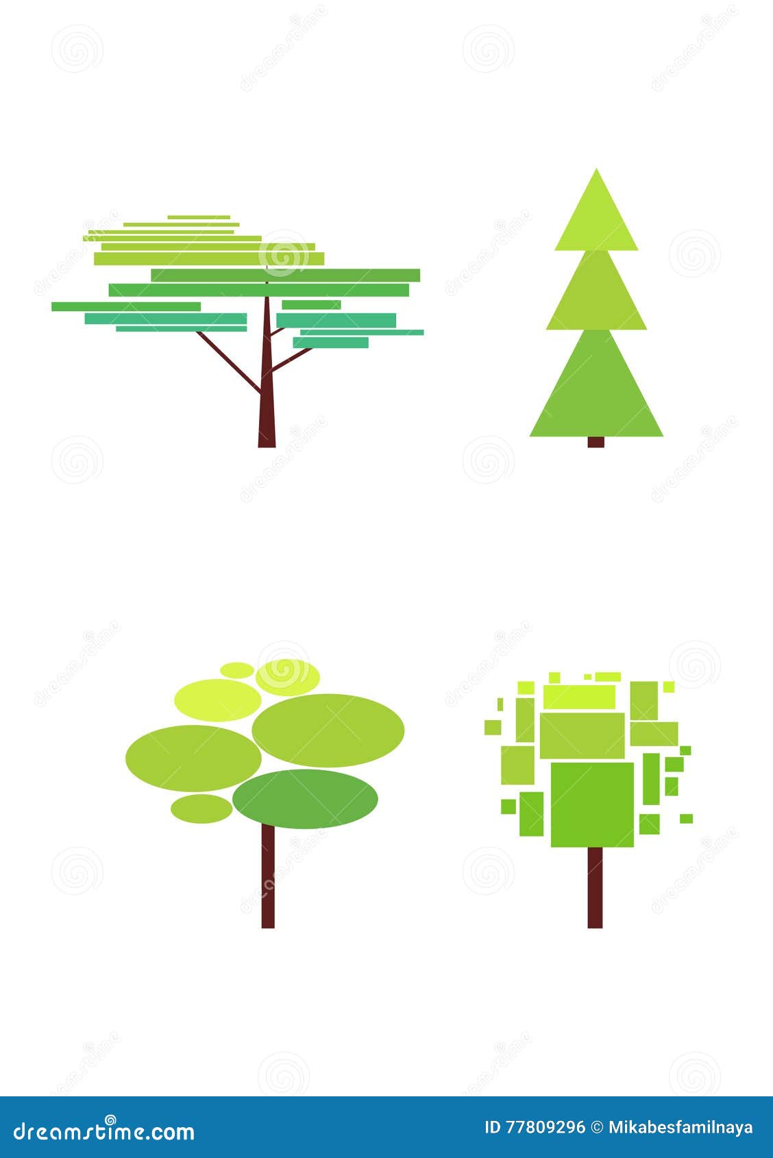 Geometric trees. stock vector. Illustration of concept - 77809296