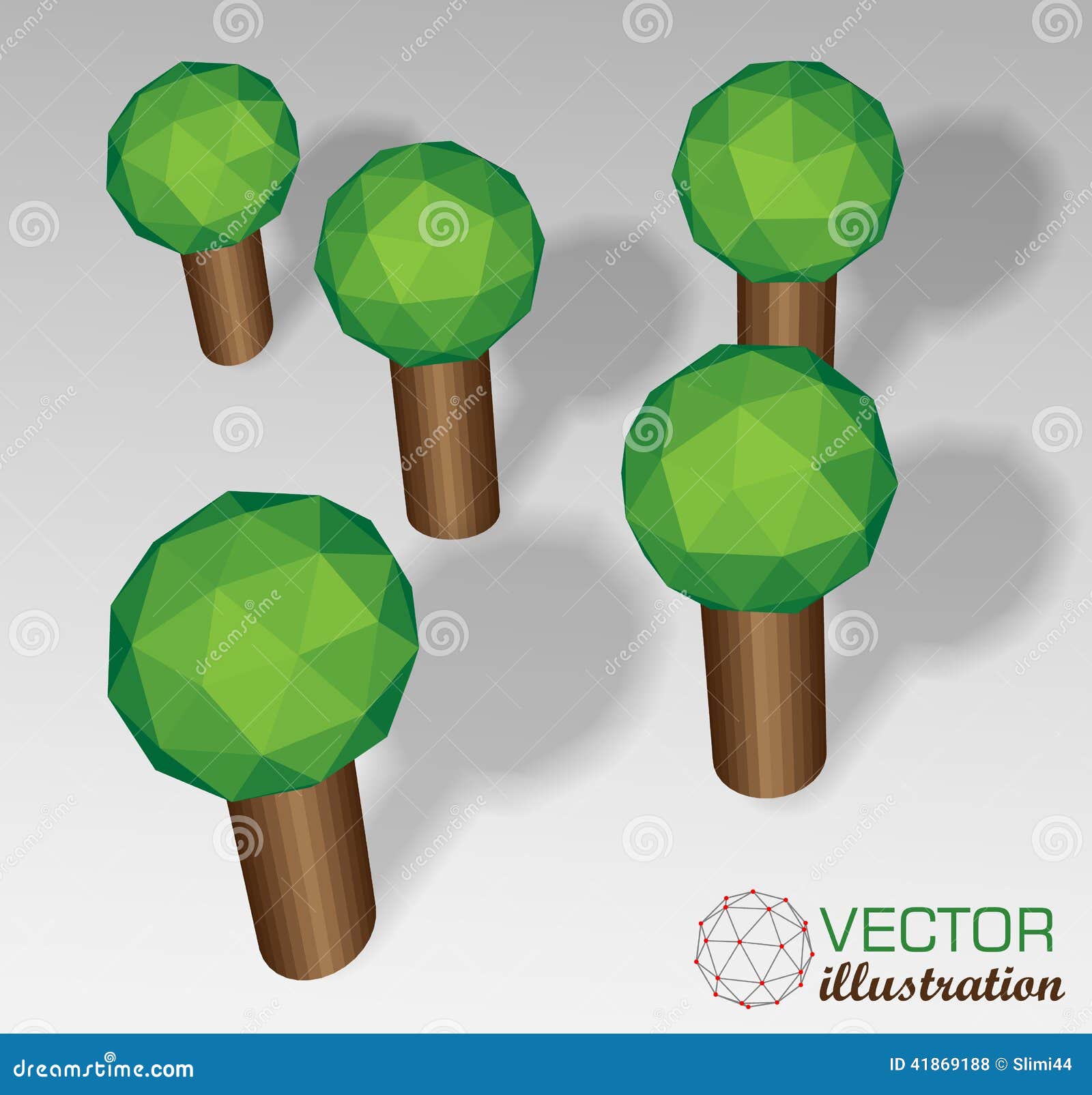 Geometric trees stock vector. Illustration of summer - 41869188