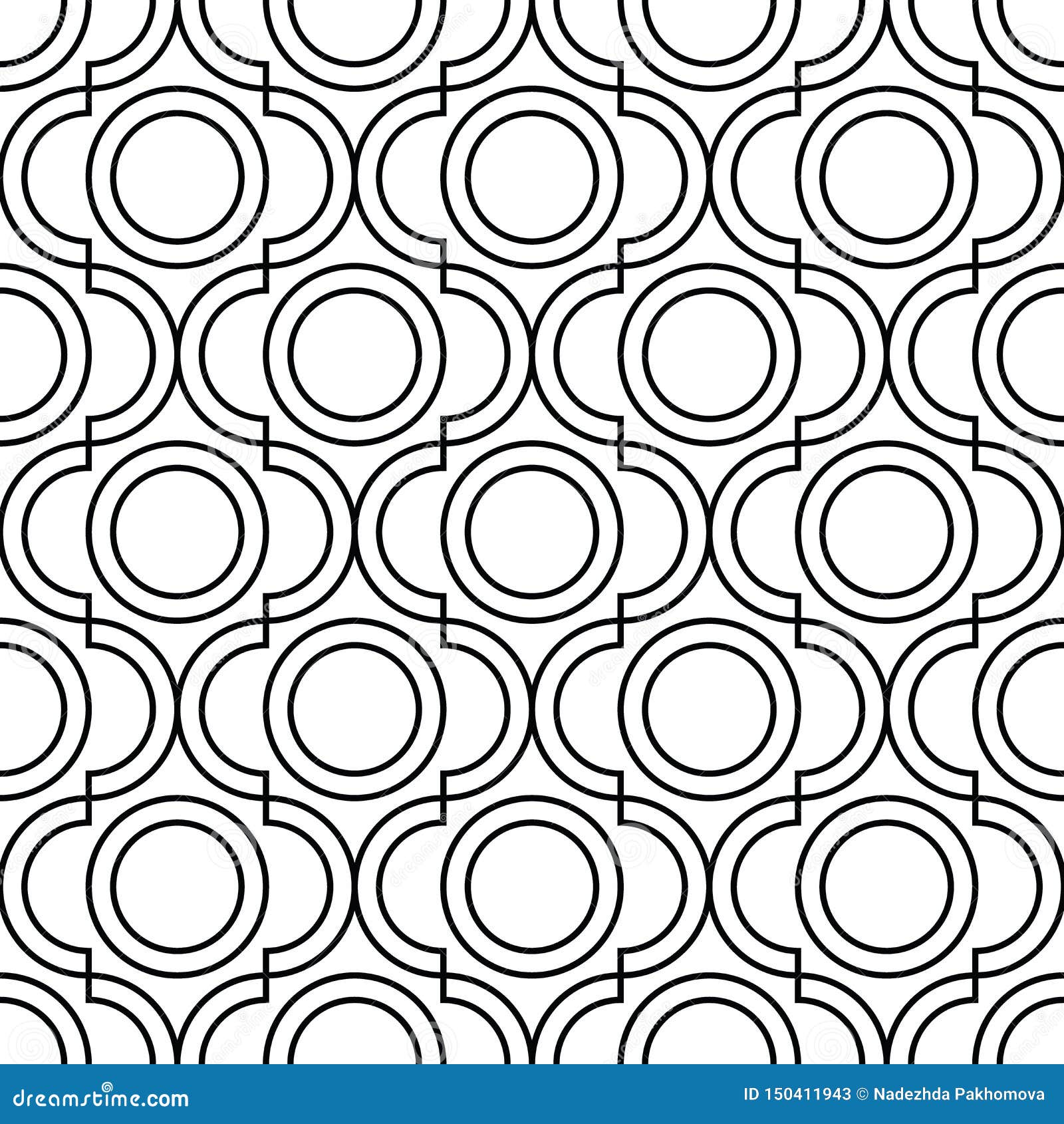 Geometric Trellis Pattern. Black And White Seamless Background. Screen ...