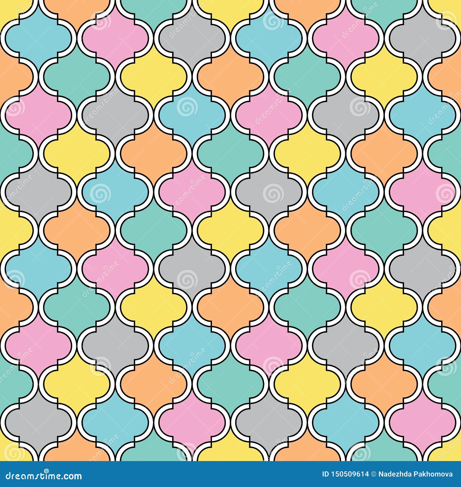 Geometric Trellis Pattern. Vivid Color Seamless Background. Screen ...