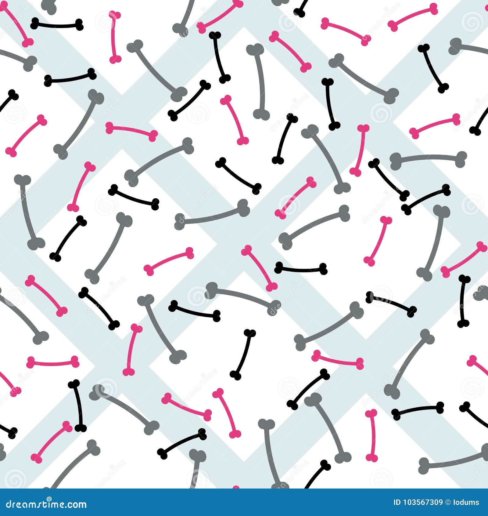 Geometric Trend Seamless Pattern with Bones for Fashion Design. Stock ...